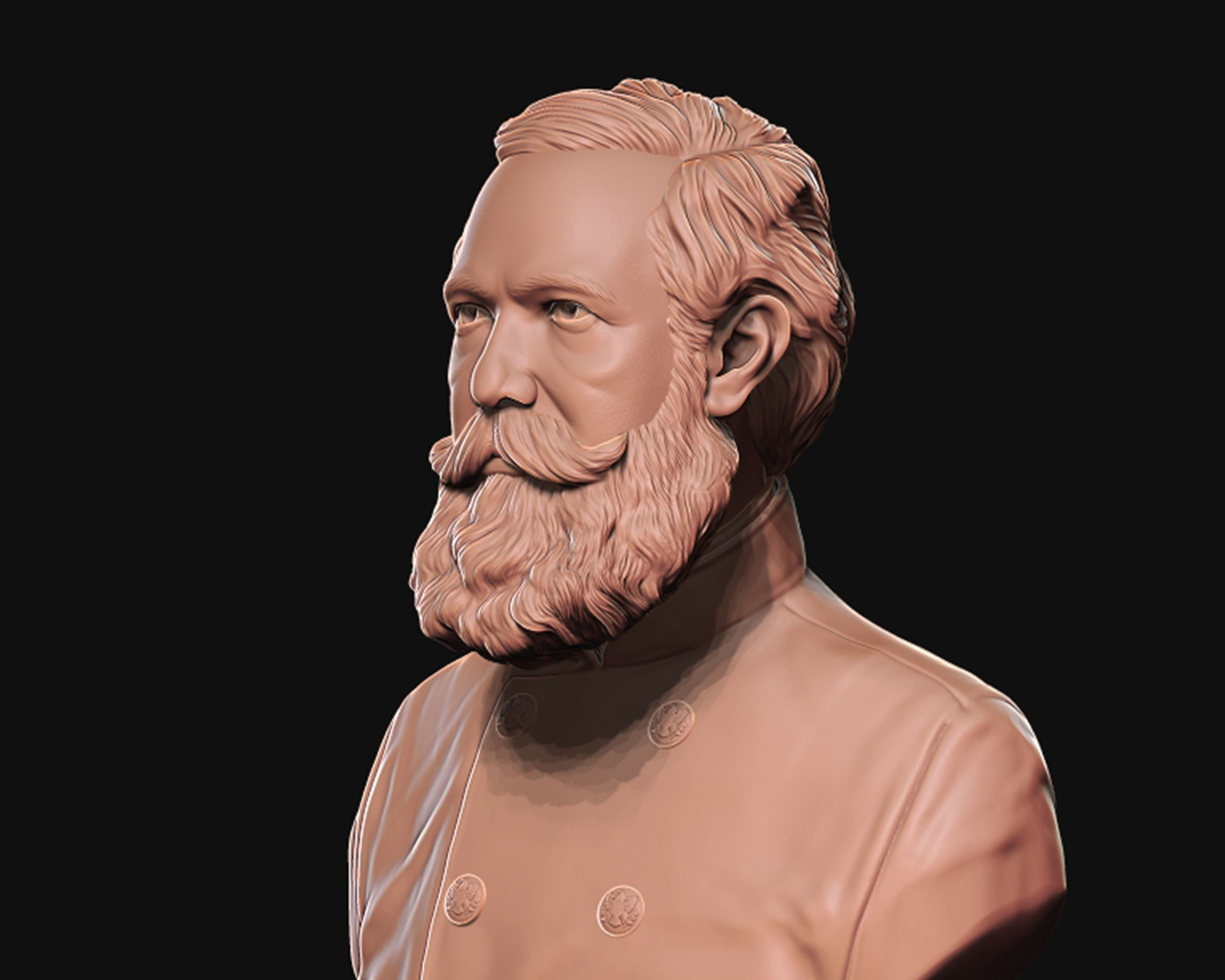 General Wade Hampton III bust sculpture 3D model 3D printable | CGTrader