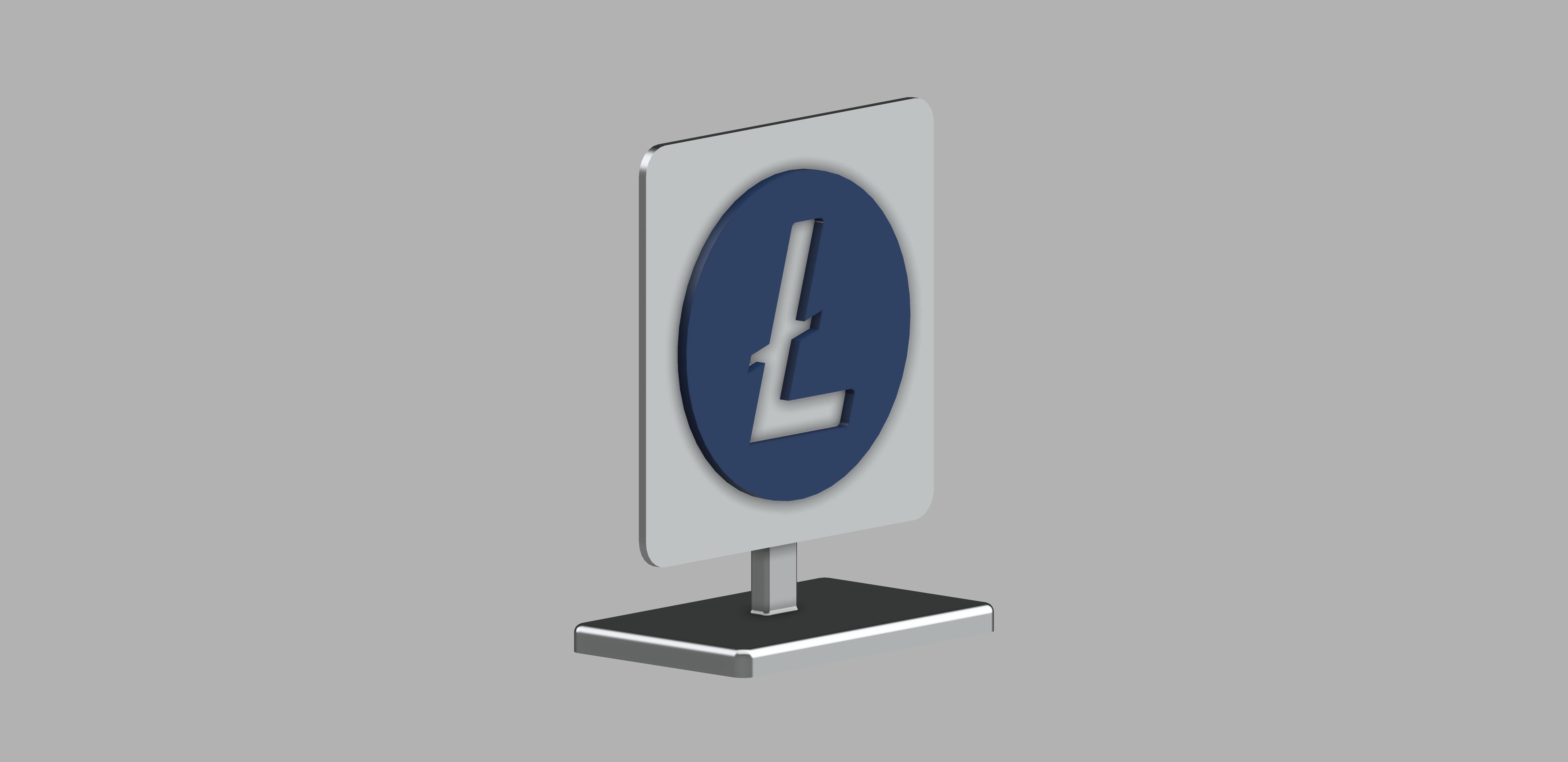 Litecoin Logo Stand 3D model 3D printable | CGTrader