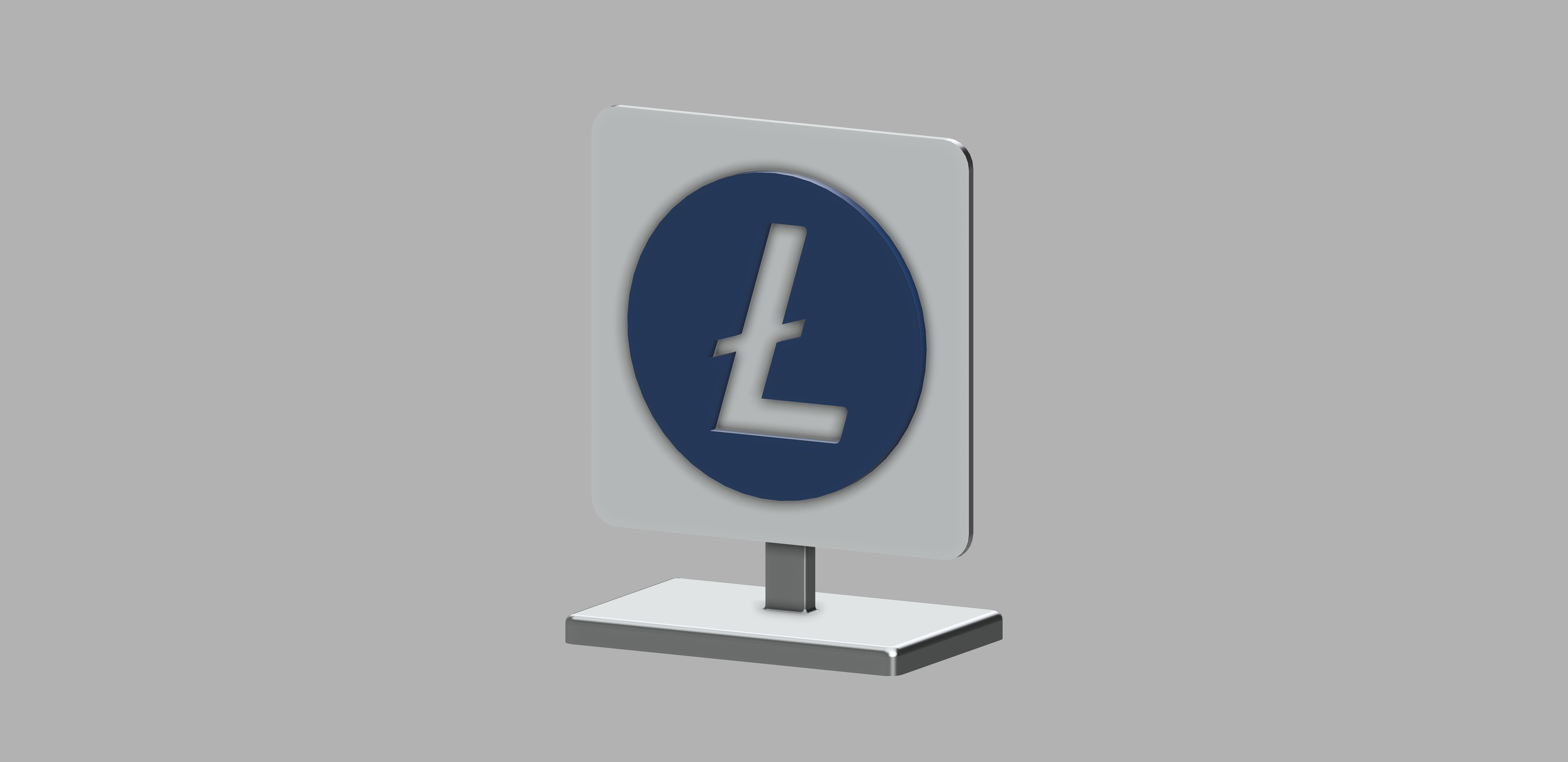 Litecoin Logo Stand 3D model 3D printable | CGTrader