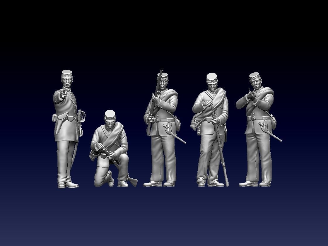 Attack Soldiers Union us civil war 3D model 3D printable | CGTrader