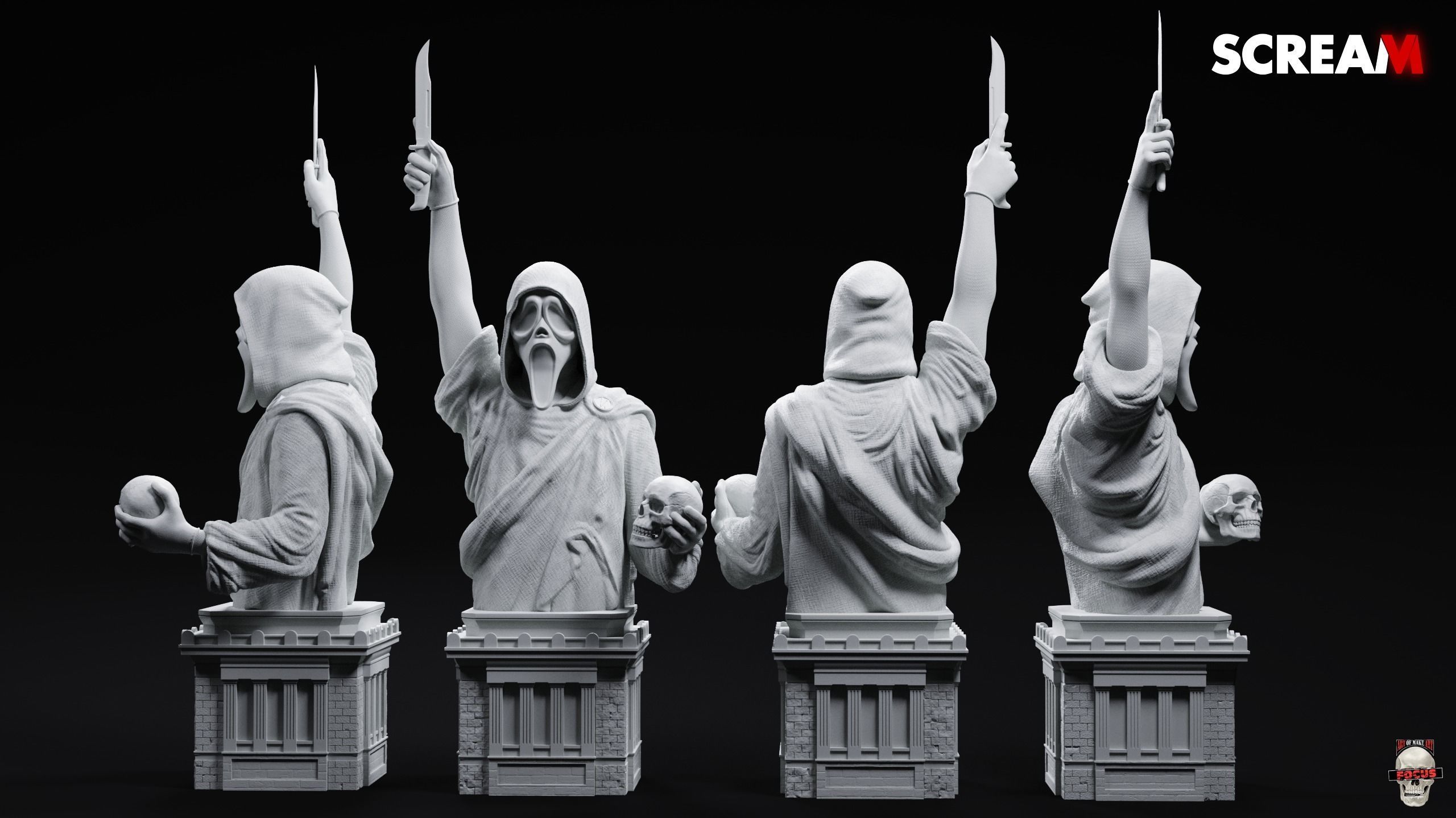 Scream - 3D Printable Statue Fanart 3D model 3D printable | CGTrader