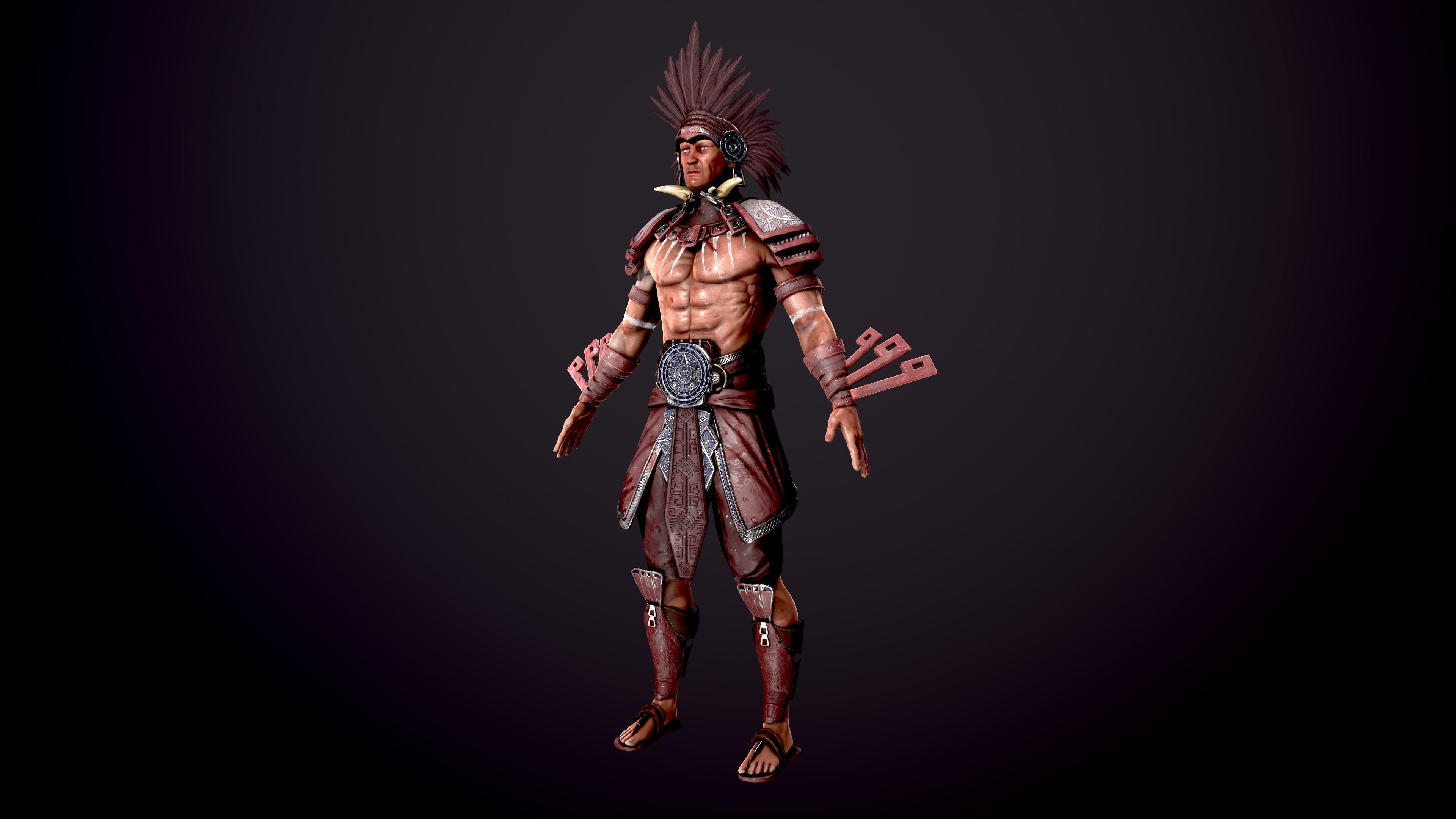 3D model Aztec warrior VR / AR / low-poly | CGTrader