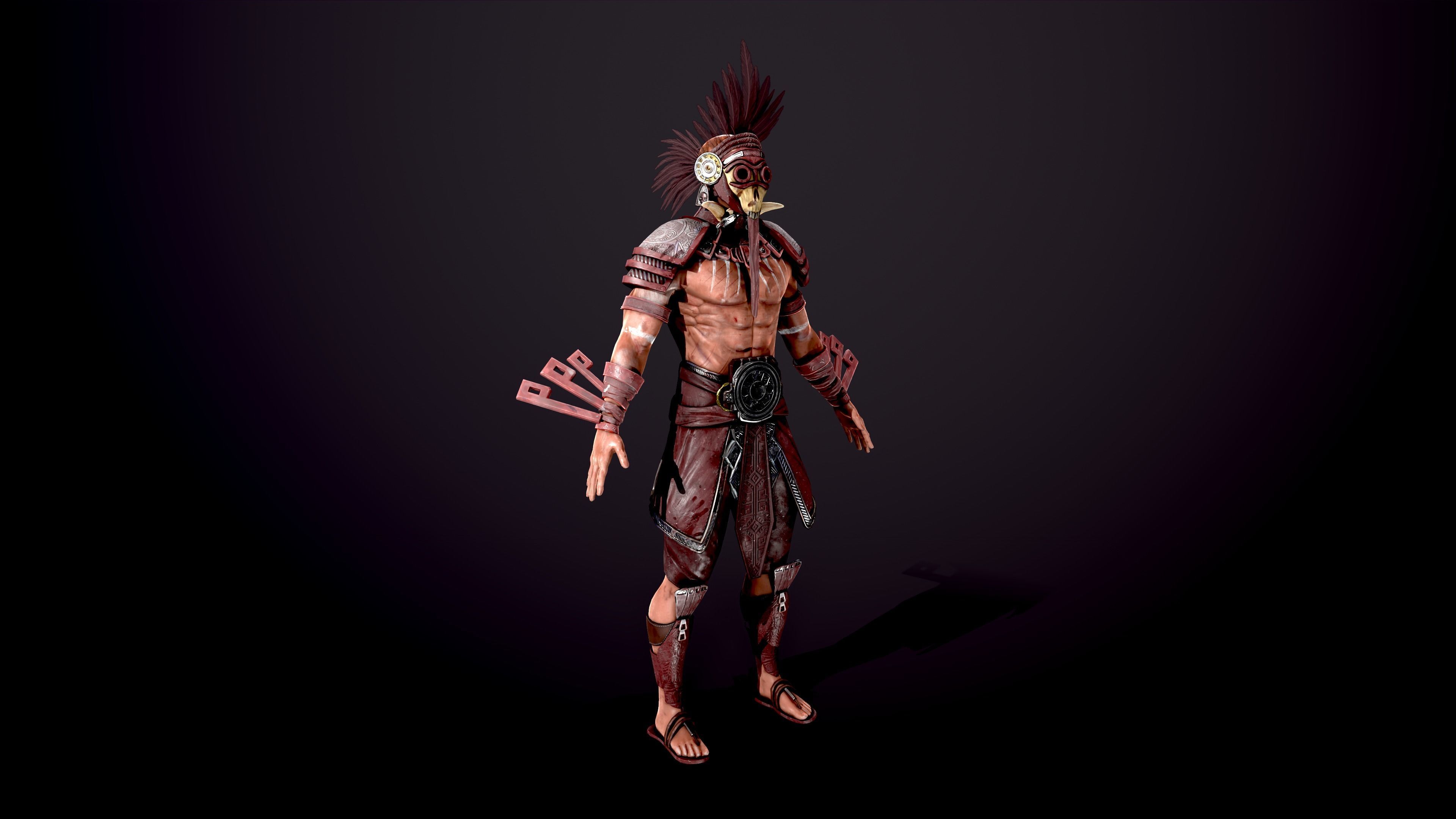 3D model Aztec warrior VR / AR / low-poly | CGTrader