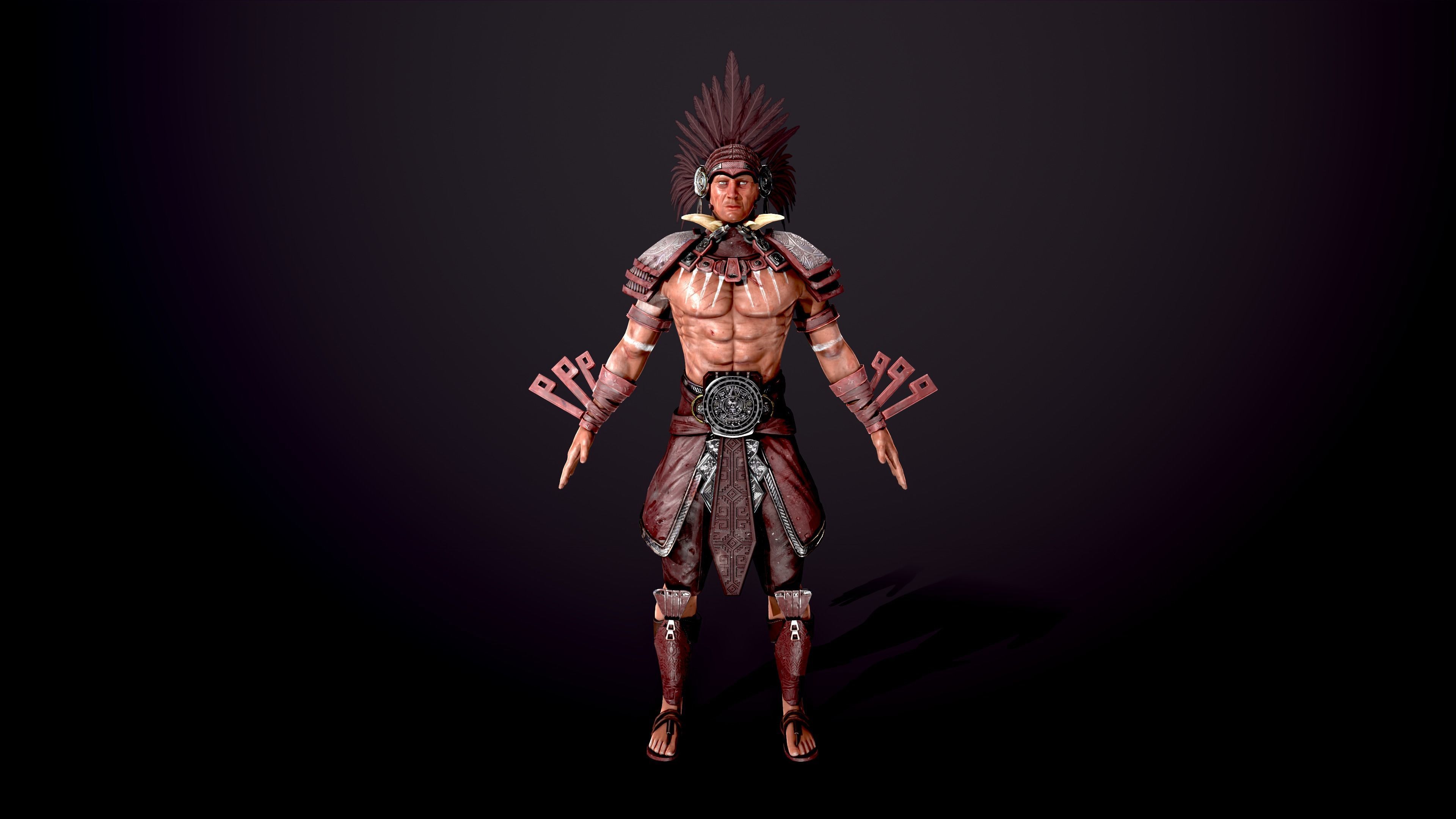 3D model Aztec warrior VR / AR / low-poly | CGTrader