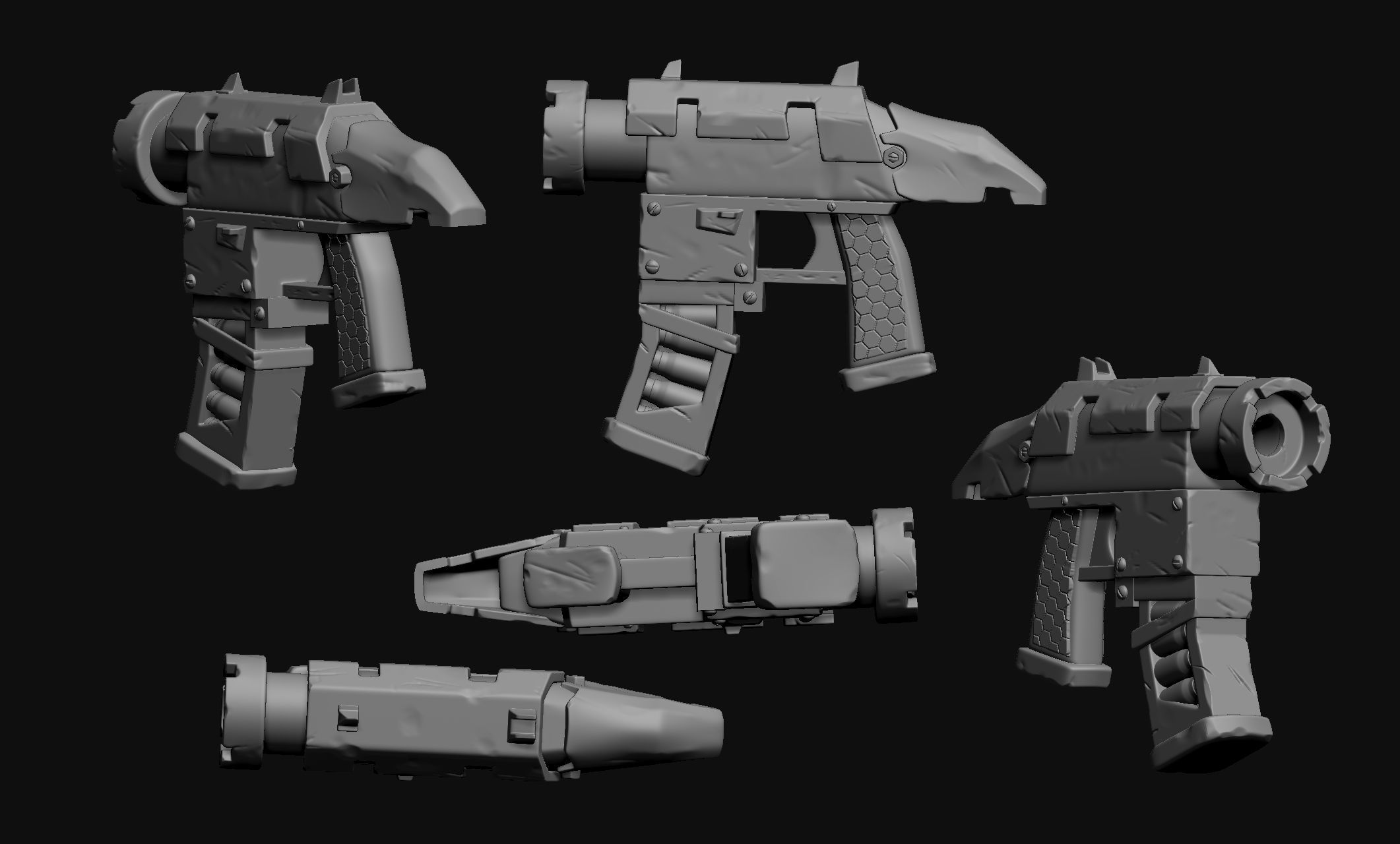 Sci-Fi Cyborg Steampunk Weapon 3D model 3D printable | CGTrader