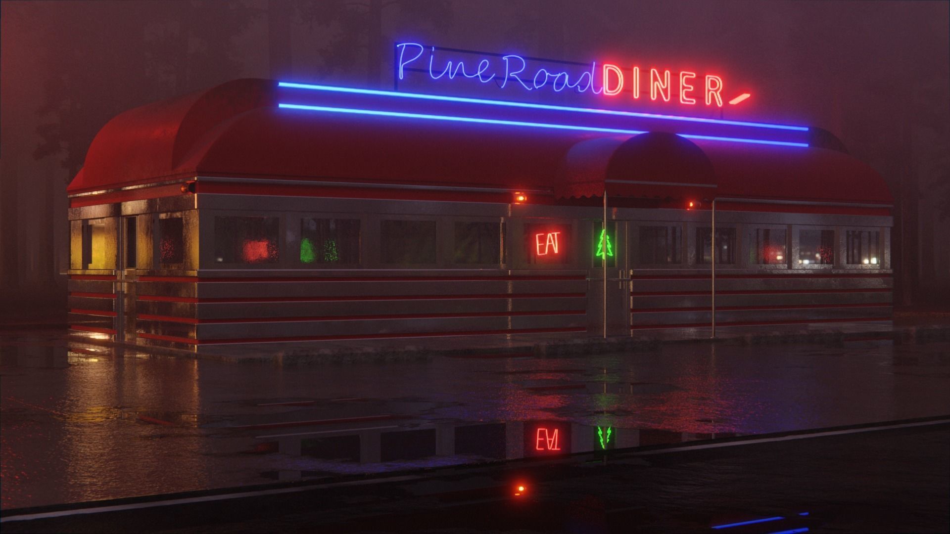 Pine Road Diner 3d Scene 3D model | CGTrader