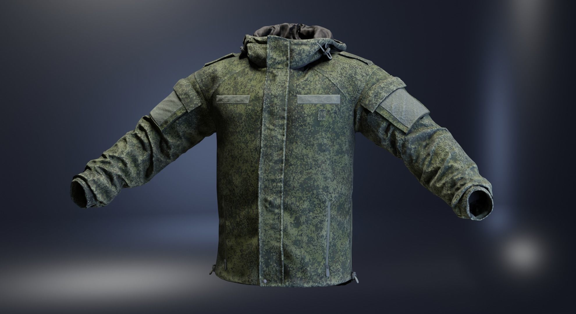 3D model Russian VKBO Ratnik Layer 8 Winter Coat VR / AR / low-poly ...