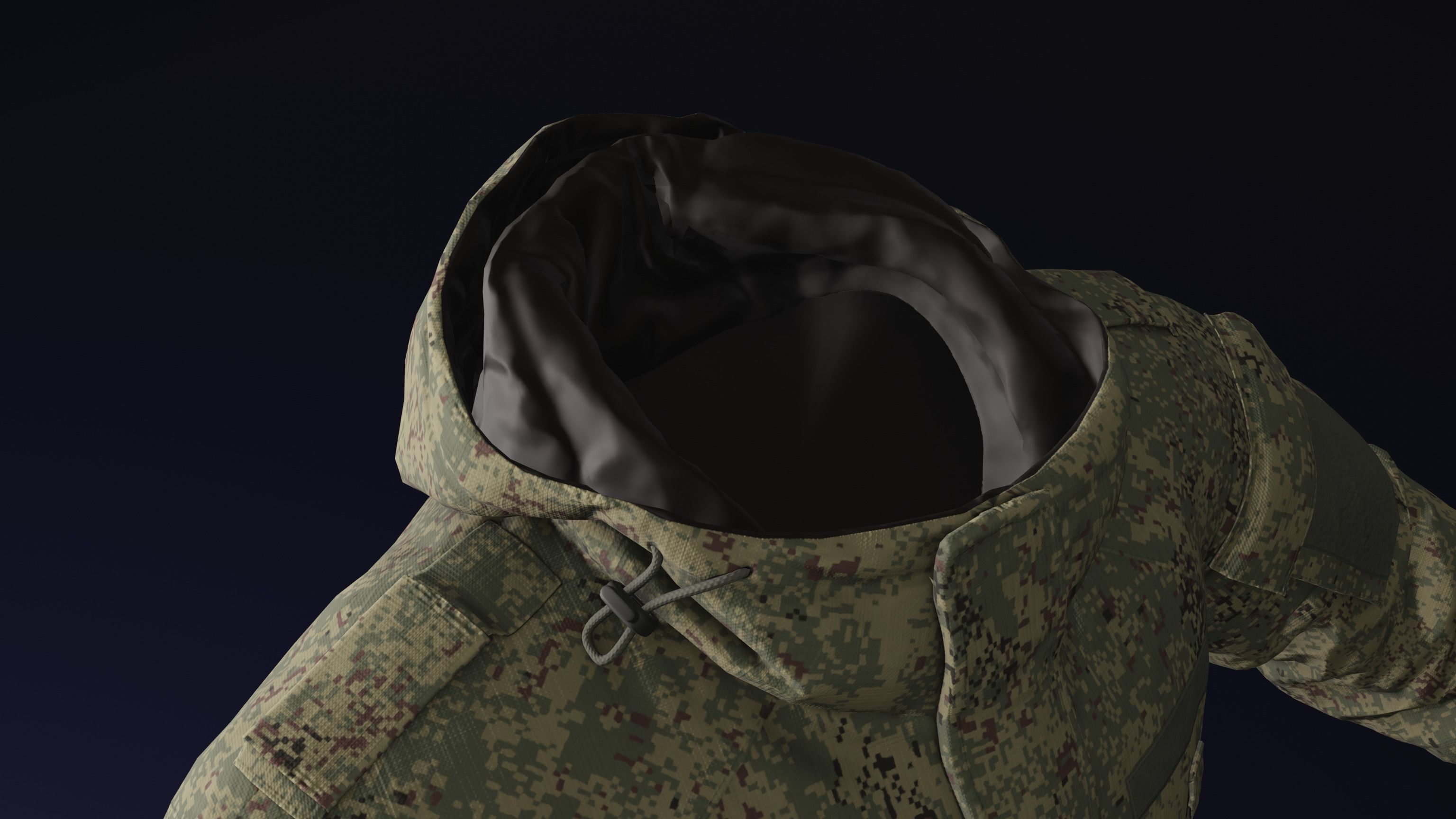 3D model Russian VKBO Ratnik Layer 8 Winter Coat VR / AR / low-poly ...