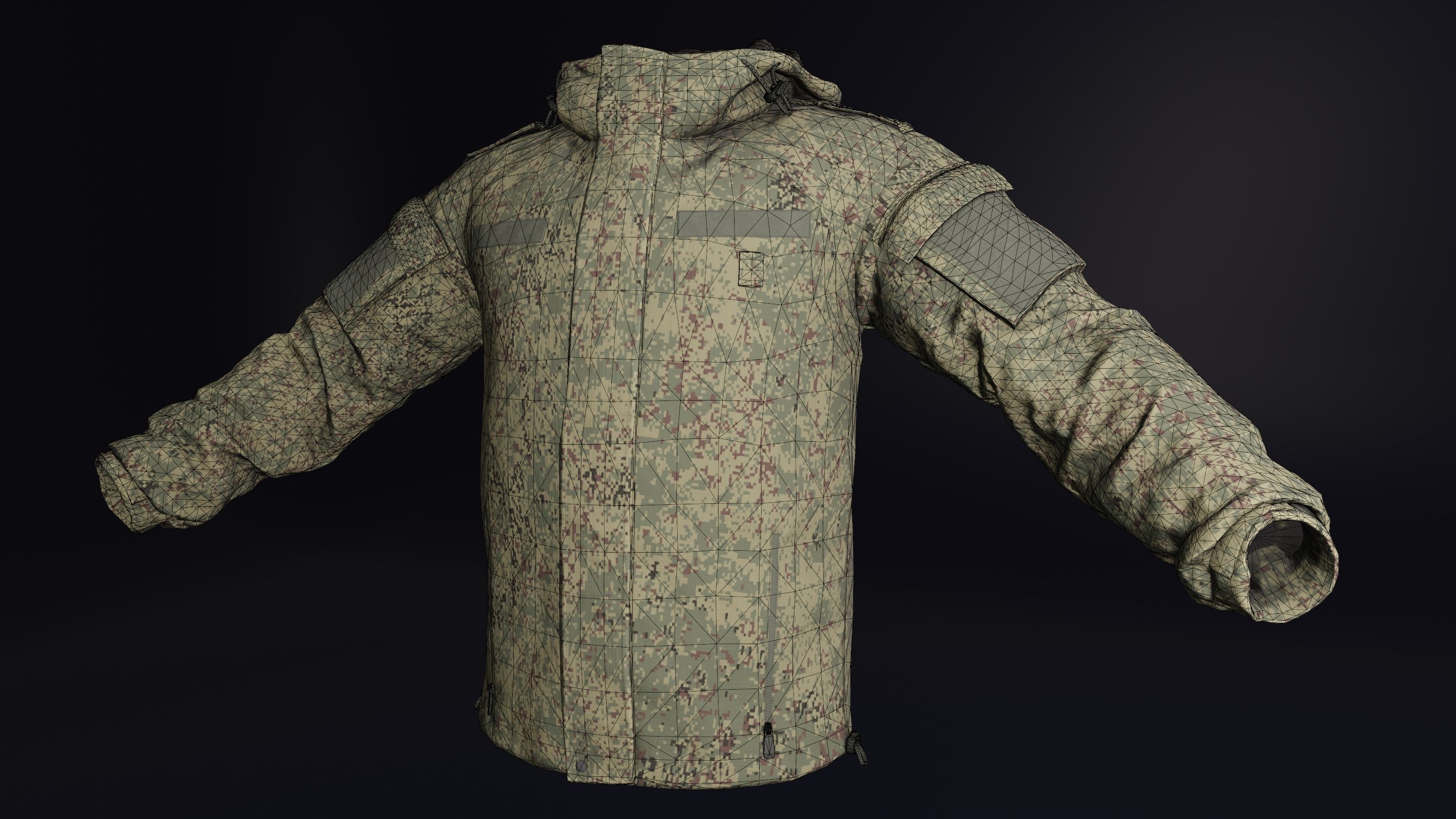 3D model Russian VKBO Ratnik Layer 8 Winter Coat VR / AR / low-poly ...