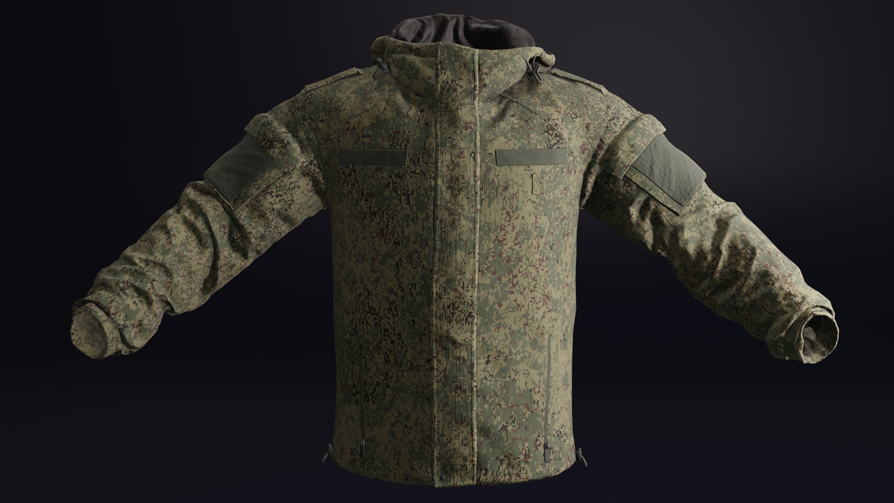 3D model Russian VKBO Ratnik Layer 8 Winter Coat VR / AR / low-poly ...