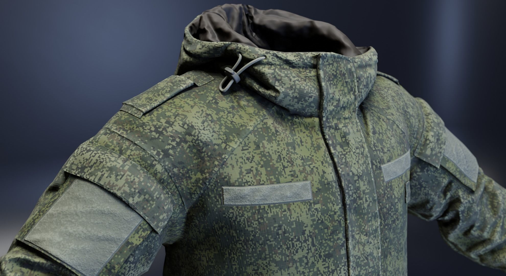 3D model Russian VKBO Ratnik Layer 8 Winter Coat VR / AR / low-poly ...