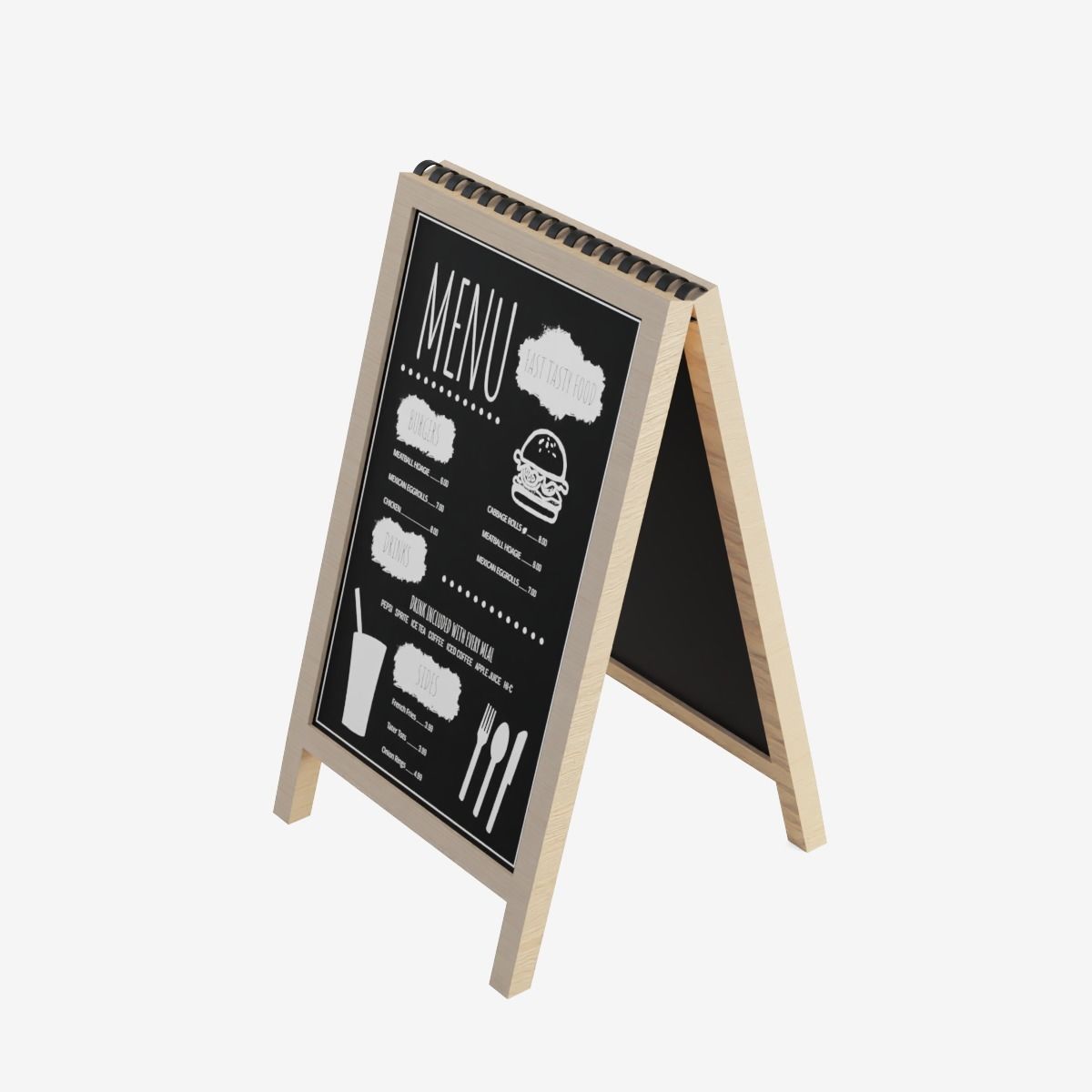 3D model Cafe Bar Menu Stand VR / AR / low-poly | CGTrader