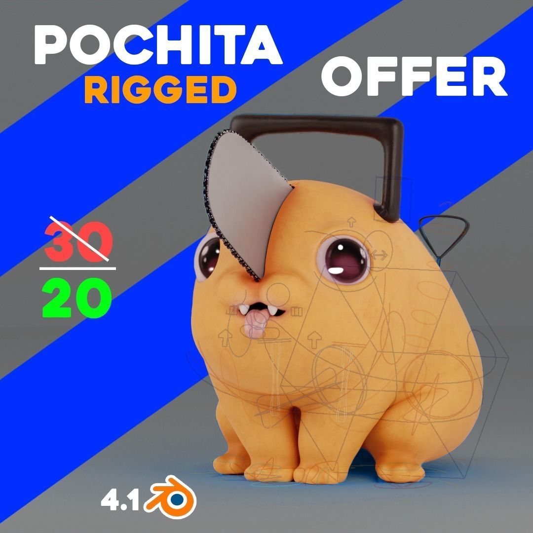 POCHITA RIGGED 3D model animated rigged | CGTrader