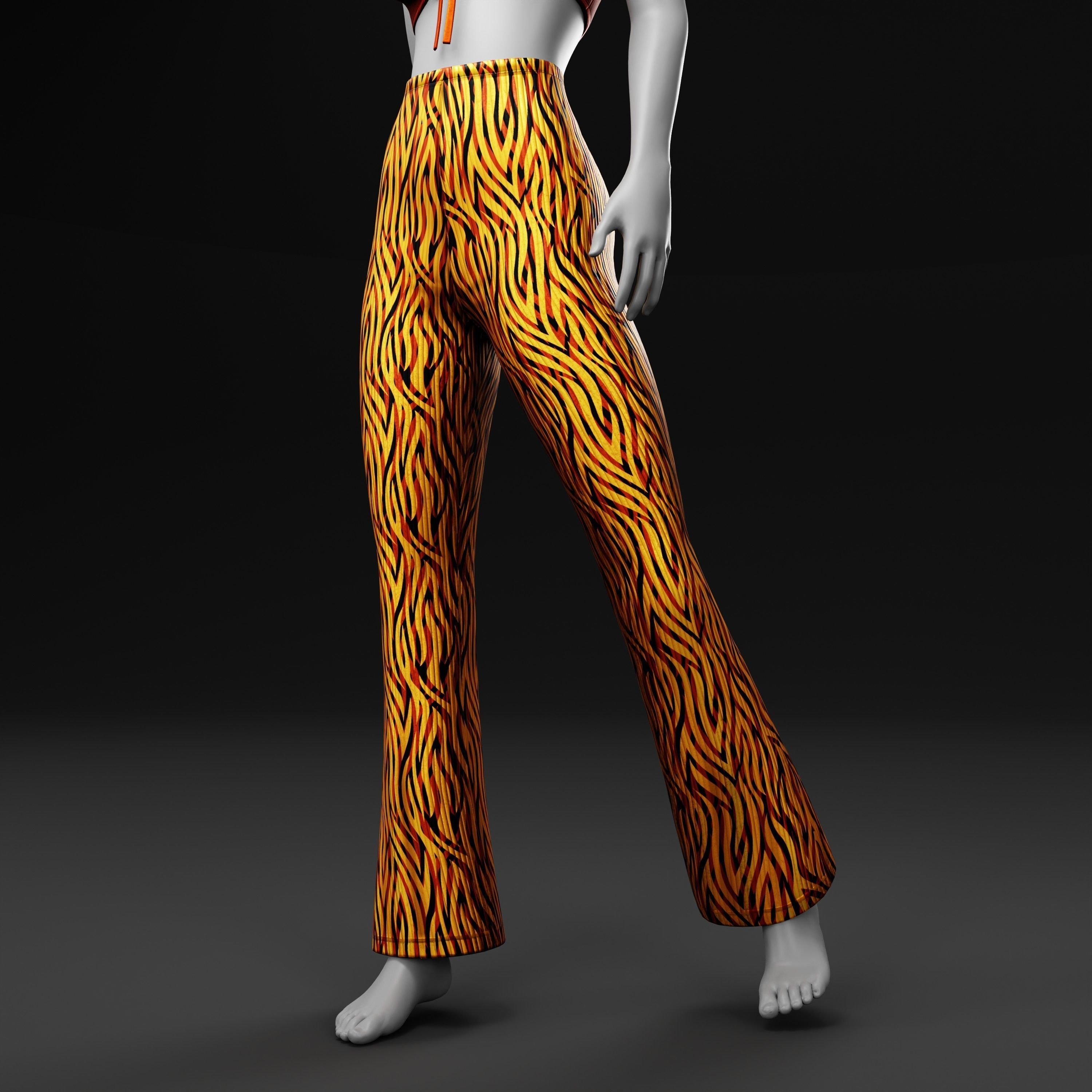 3D model Second Life Clothes Set - Flare Pants and Top - 3D Assets VR ...