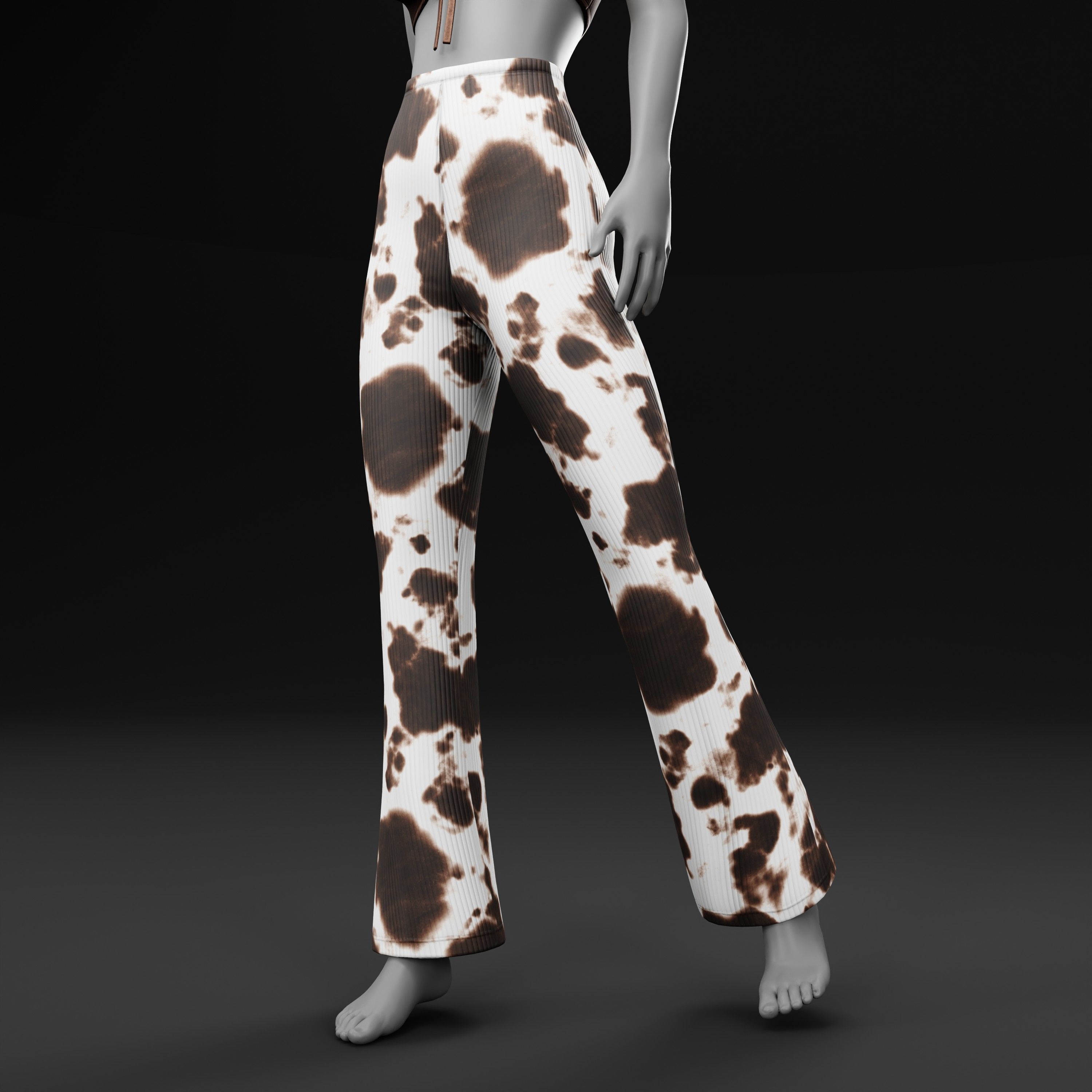 3D model Second Life Clothes Set - Flare Pants and Top - 3D Assets VR ...