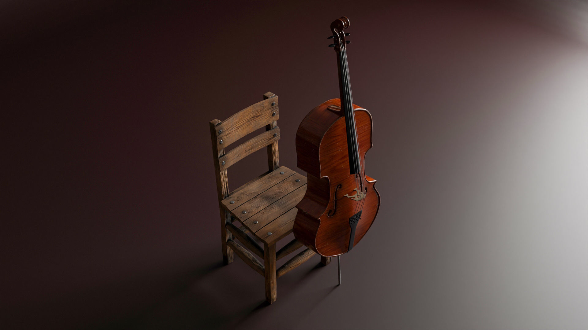 3D model Violin cello 3D model with blender and substance painter VR ...