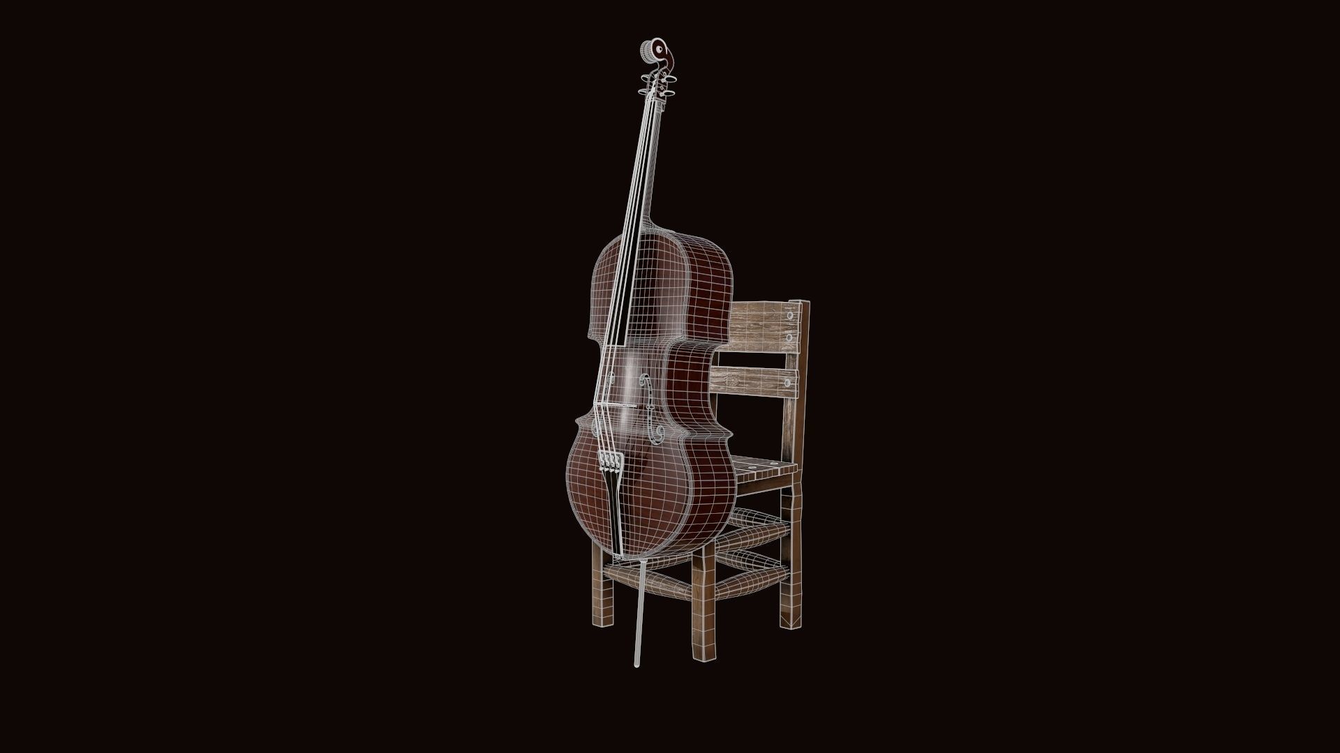 3D model Violin cello 3D model with blender and substance painter VR ...