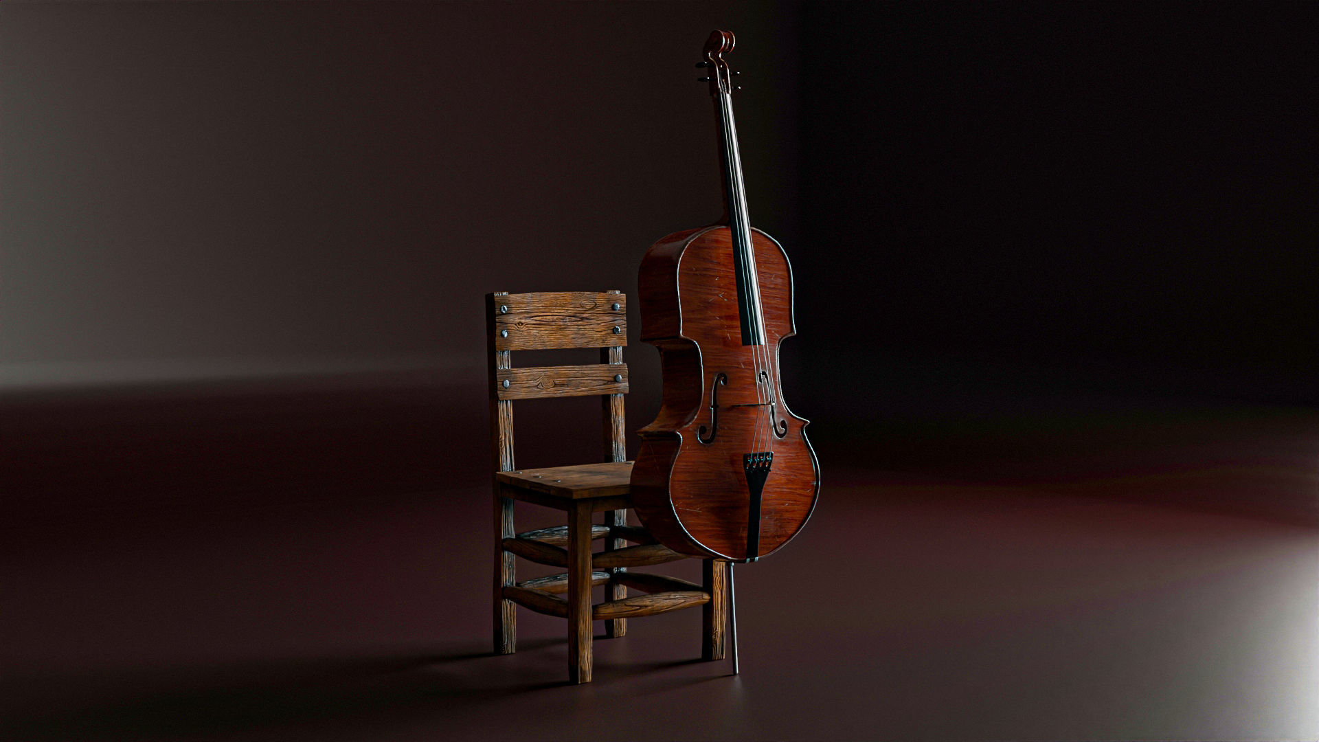 3D model Violin cello 3D model with blender and substance painter VR ...