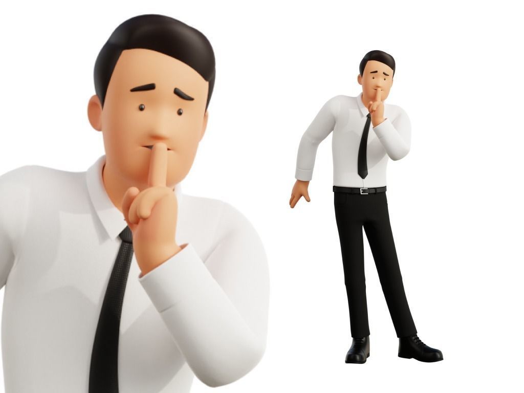 3D model Business Office Man Character Rigged VR / AR / low-poly rigged ...