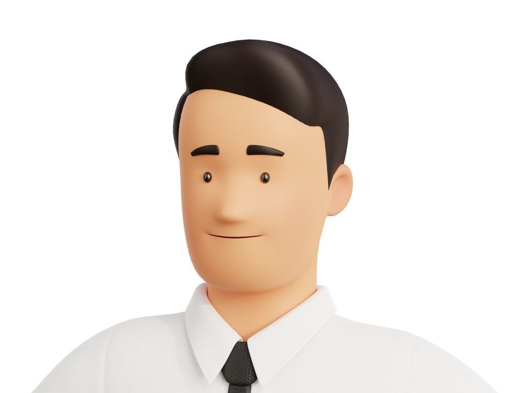 3D model Business Office Man Character Rigged VR / AR / low-poly rigged ...