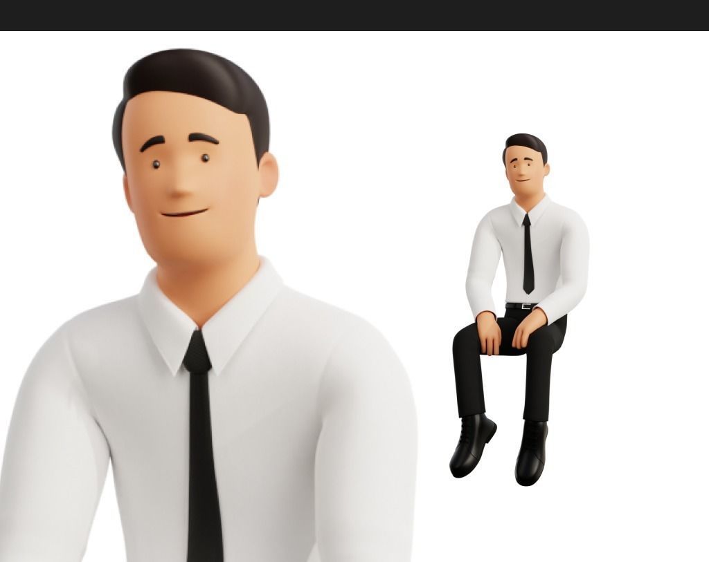 3D model Business Office Man Character Rigged VR / AR / low-poly rigged ...