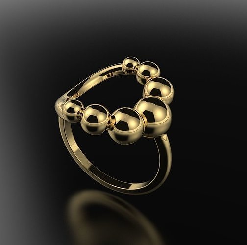 Ring with balls 3 3D model 3D printable | CGTrader