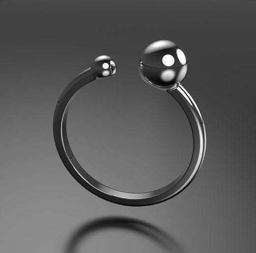 Ring with balls 4 3D model 3D printable | CGTrader