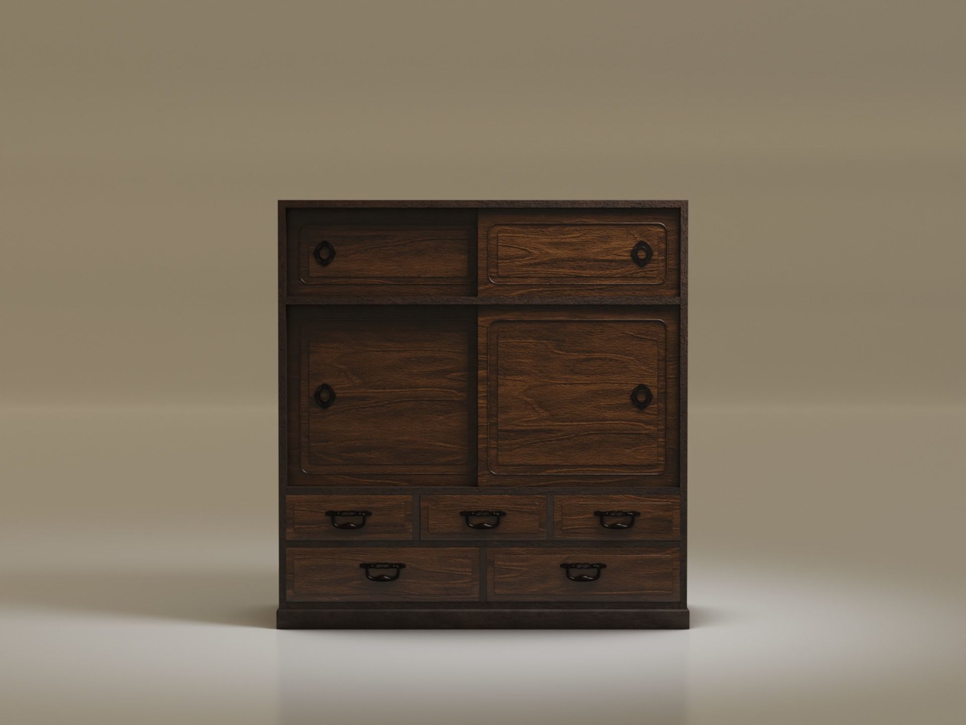 3D model Low-Poly Japanese Traditional Chest VR / AR / low-poly | CGTrader