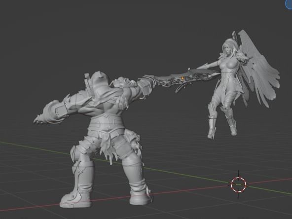 War and angel Fight pose Darksiders 3D model 3D printable | CGTrader