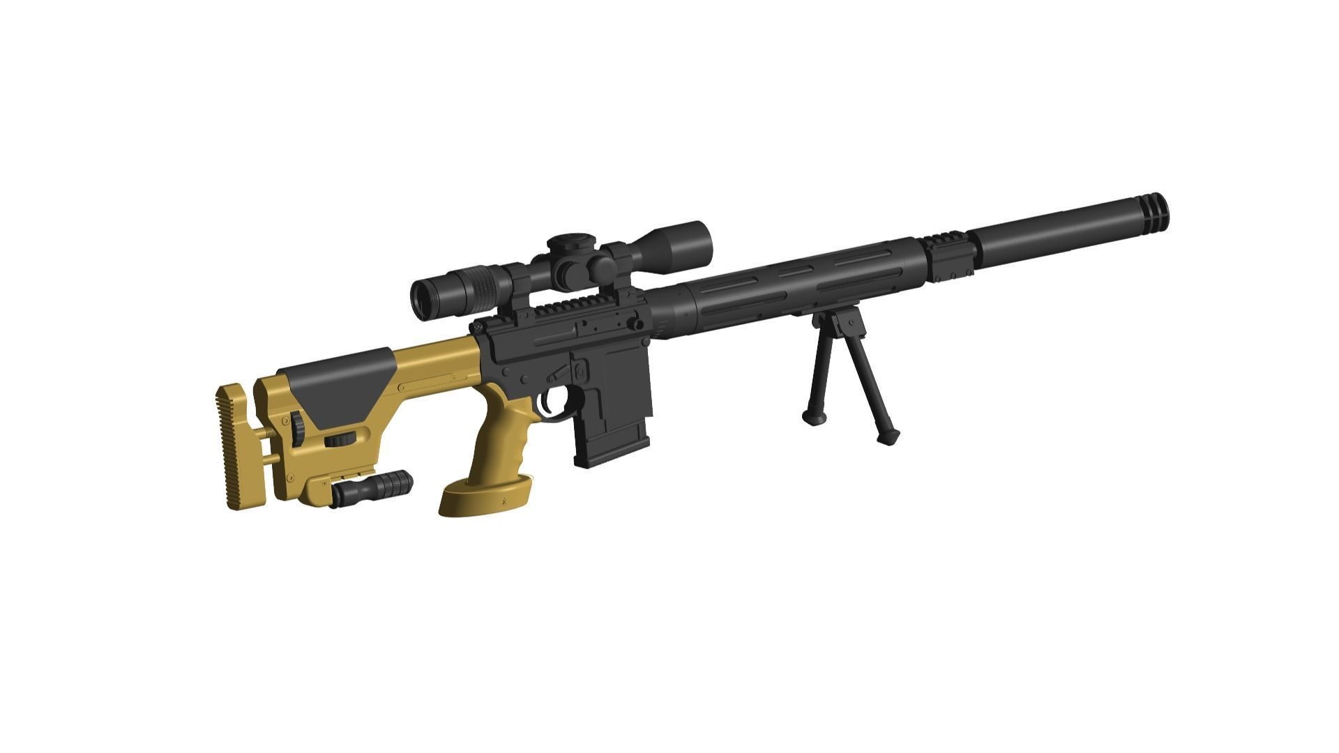 AR-15 Sniper RIFLE 3D model | CGTrader