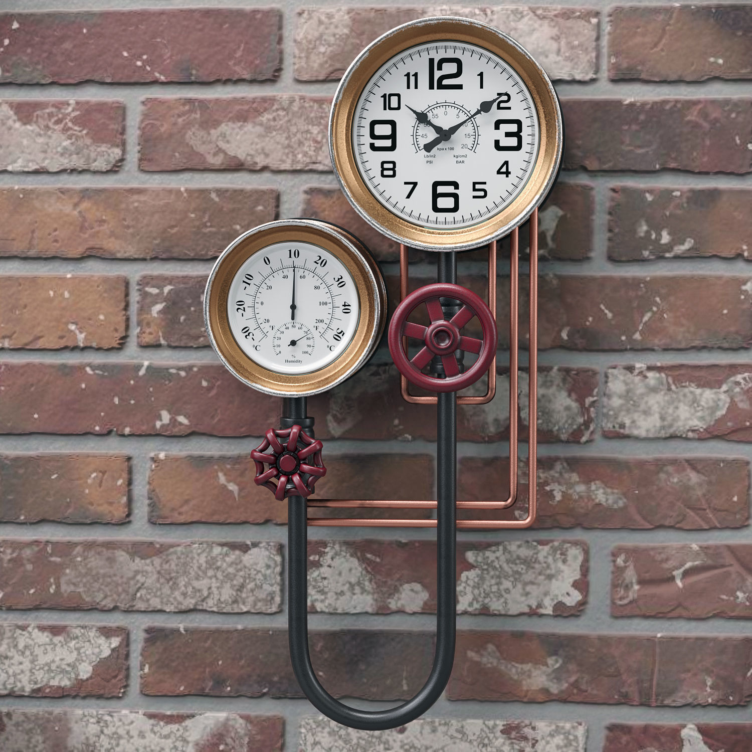 Industrial Pipe Wall Clock 3D model | CGTrader