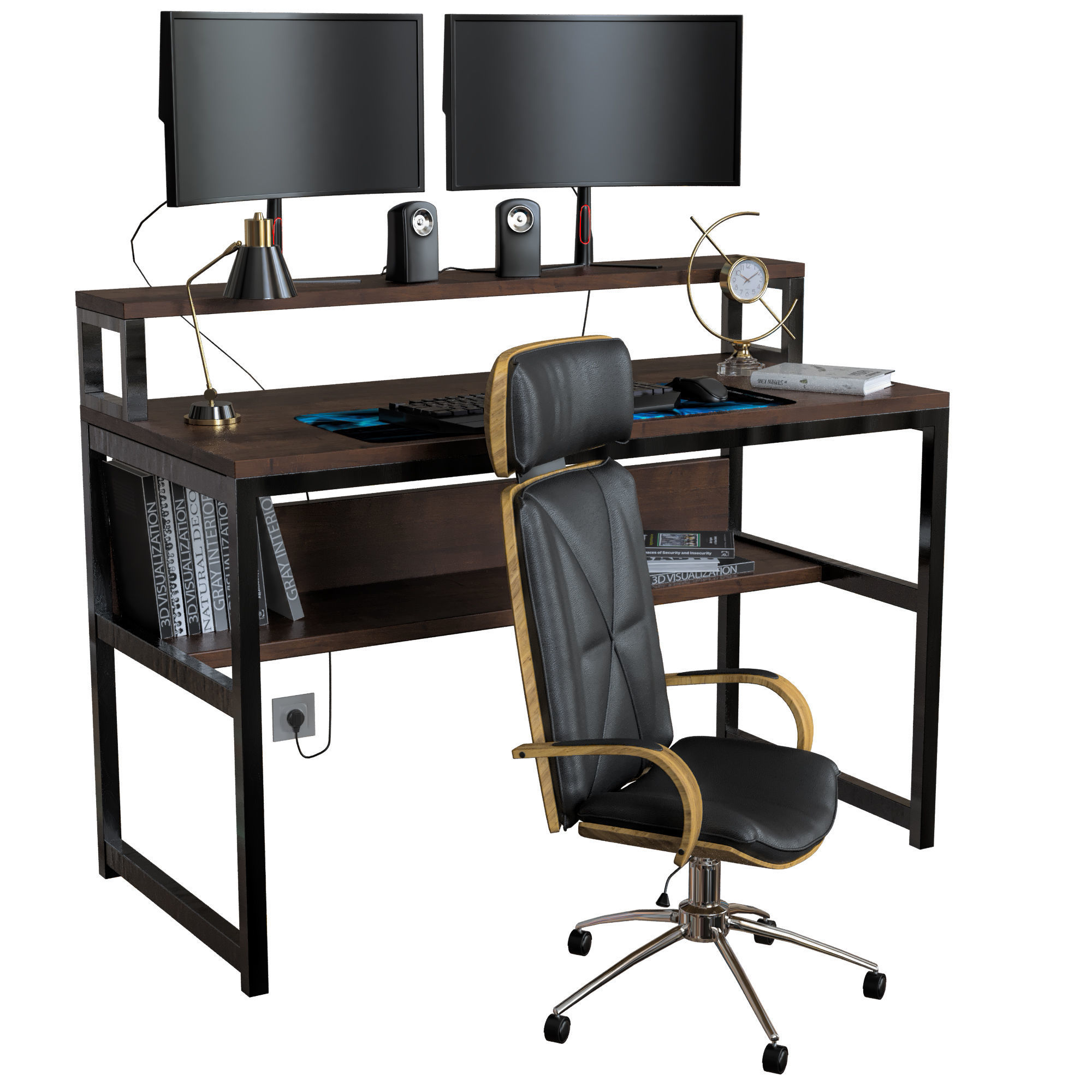 office work set 3D model | CGTrader