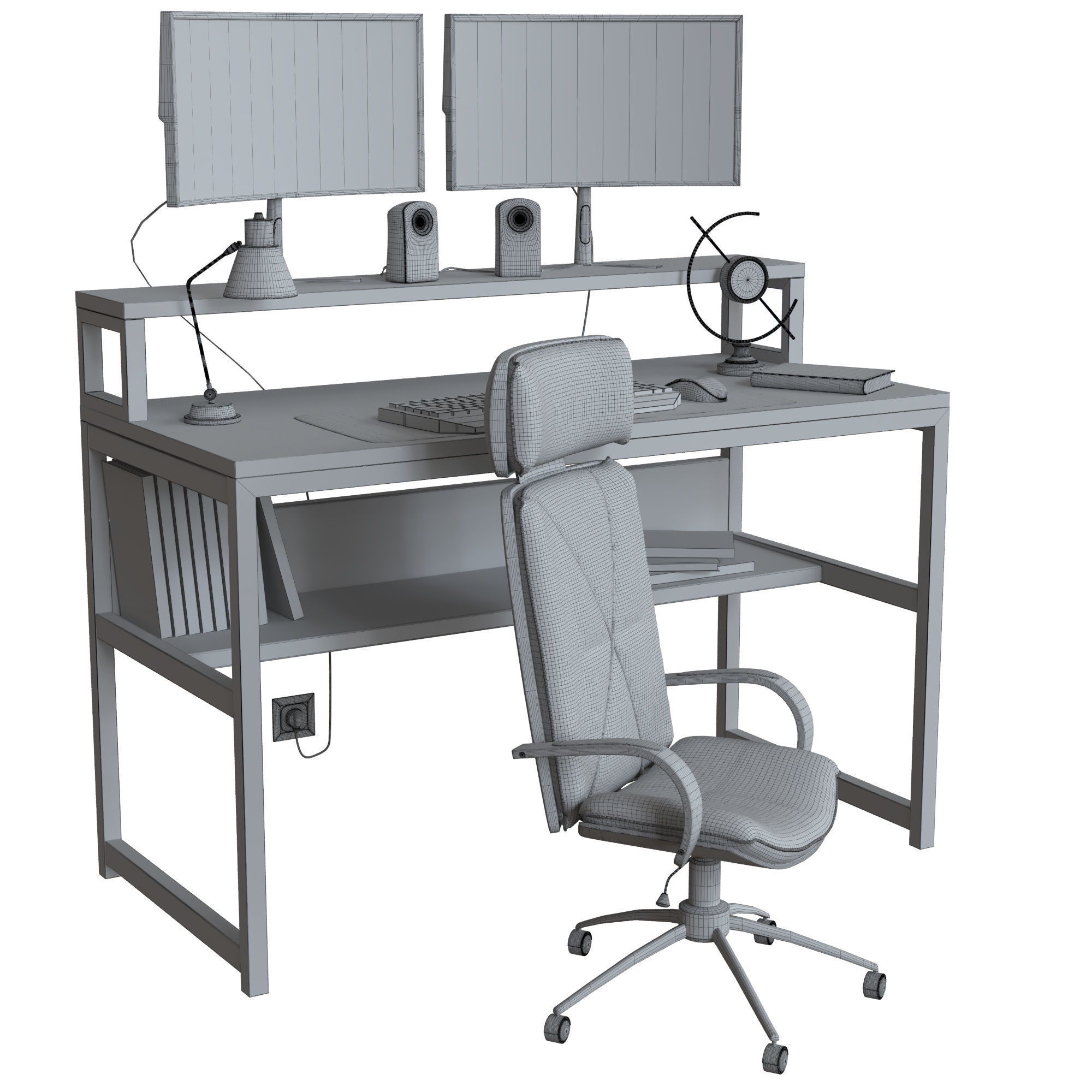 office work set 3D model | CGTrader