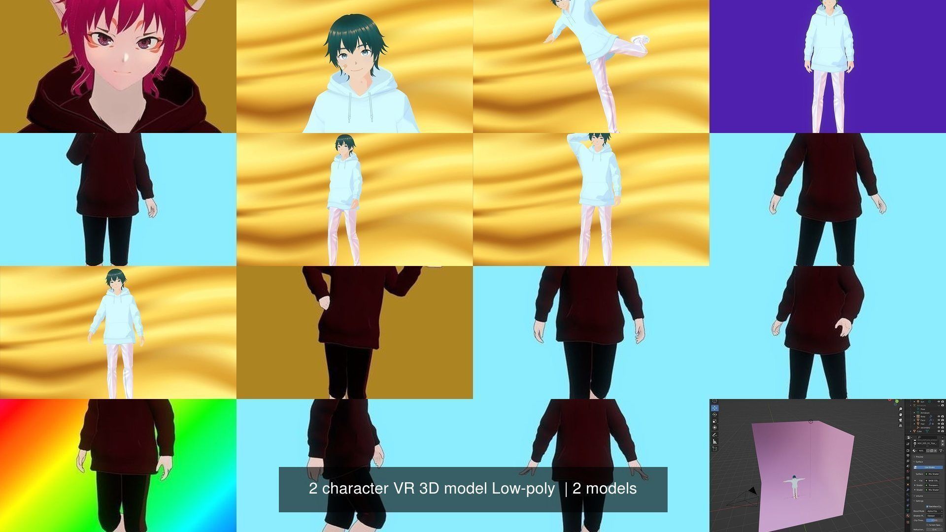 3D Model Collection 2 character VR 3D model Low-poly VR / AR / low-poly ...