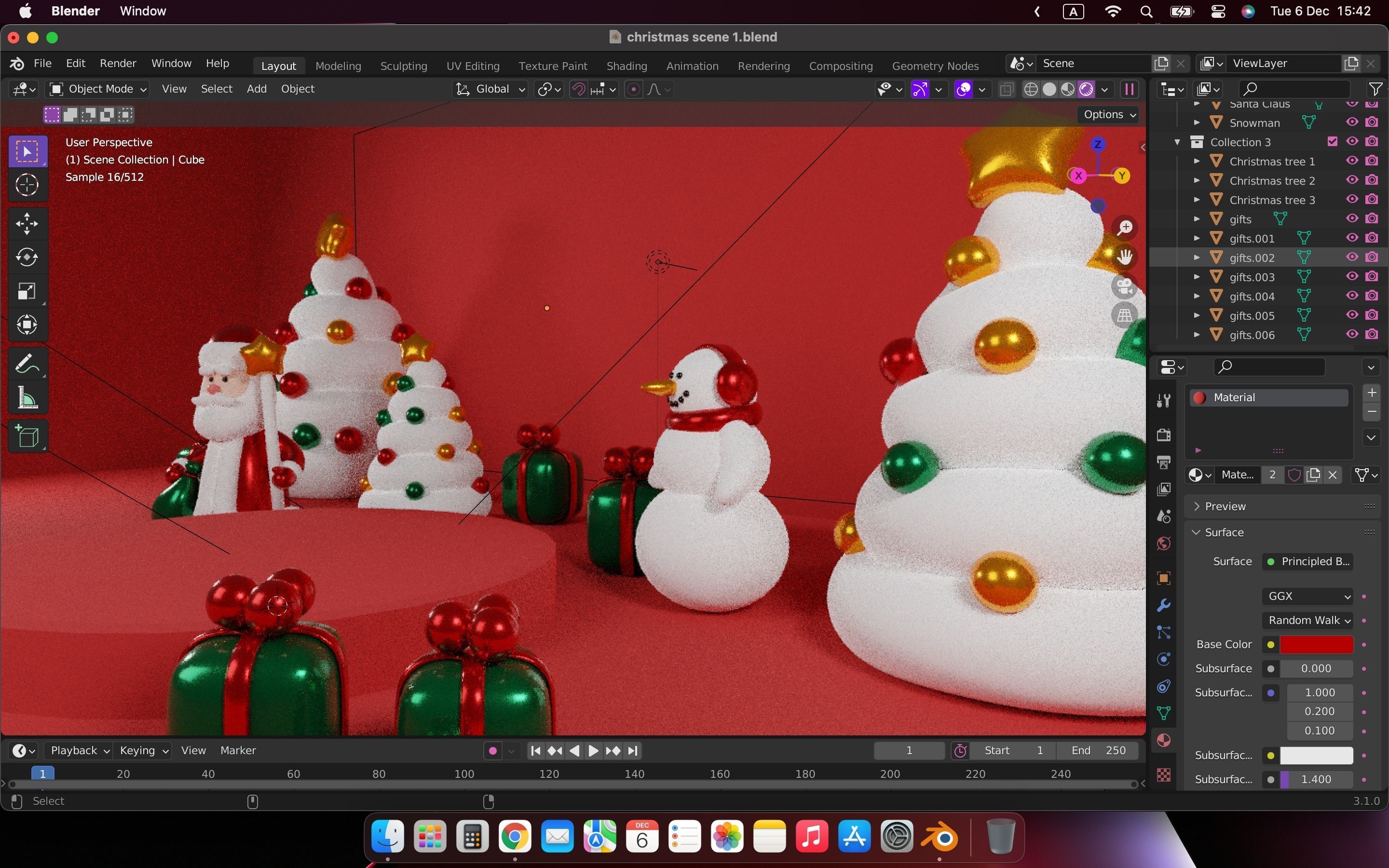 Modular Simple Christmas Scene Low-poly 3D model 3D model | CGTrader