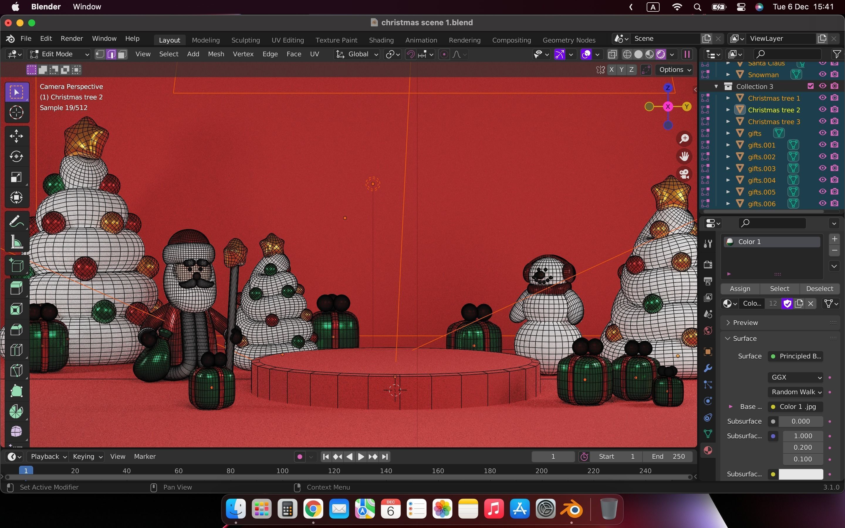 Modular Simple Christmas Scene Low-poly 3D model 3D model | CGTrader