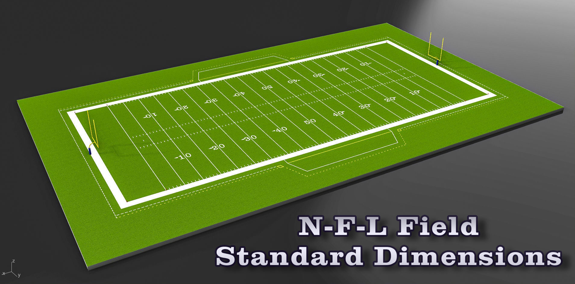 3D model American Football Field-NFL version VR / AR / low-poly | CGTrader