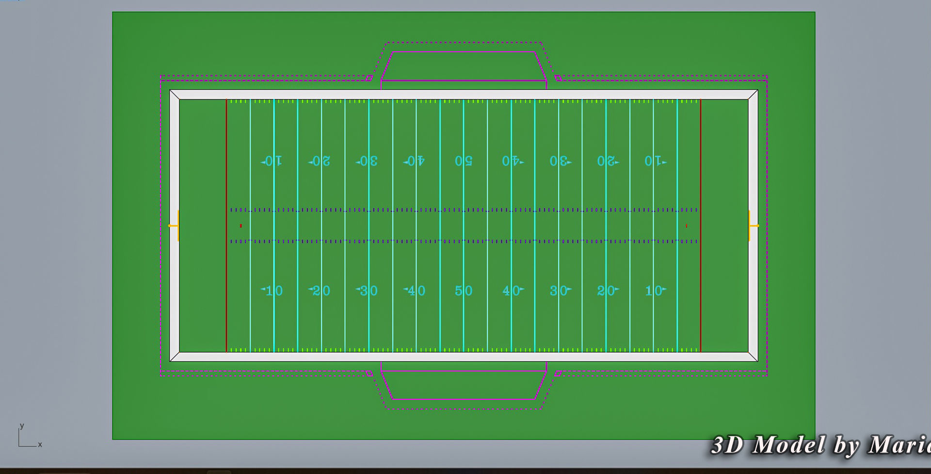 3D model American Football Field-NFL version VR / AR / low-poly | CGTrader