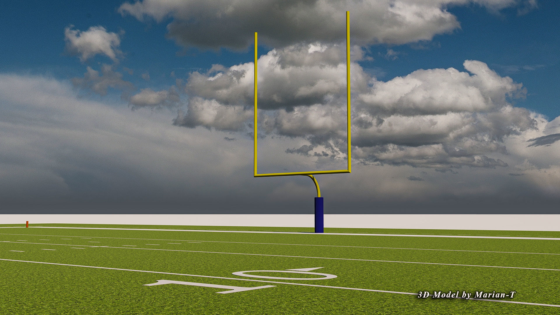 3D model American Football Field-NFL version VR / AR / low-poly | CGTrader