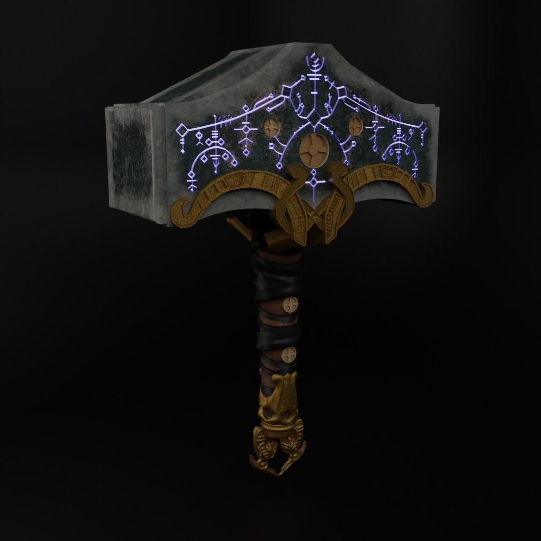3D model mjolnir from god of war ragnarok VR / AR / low-poly | CGTrader