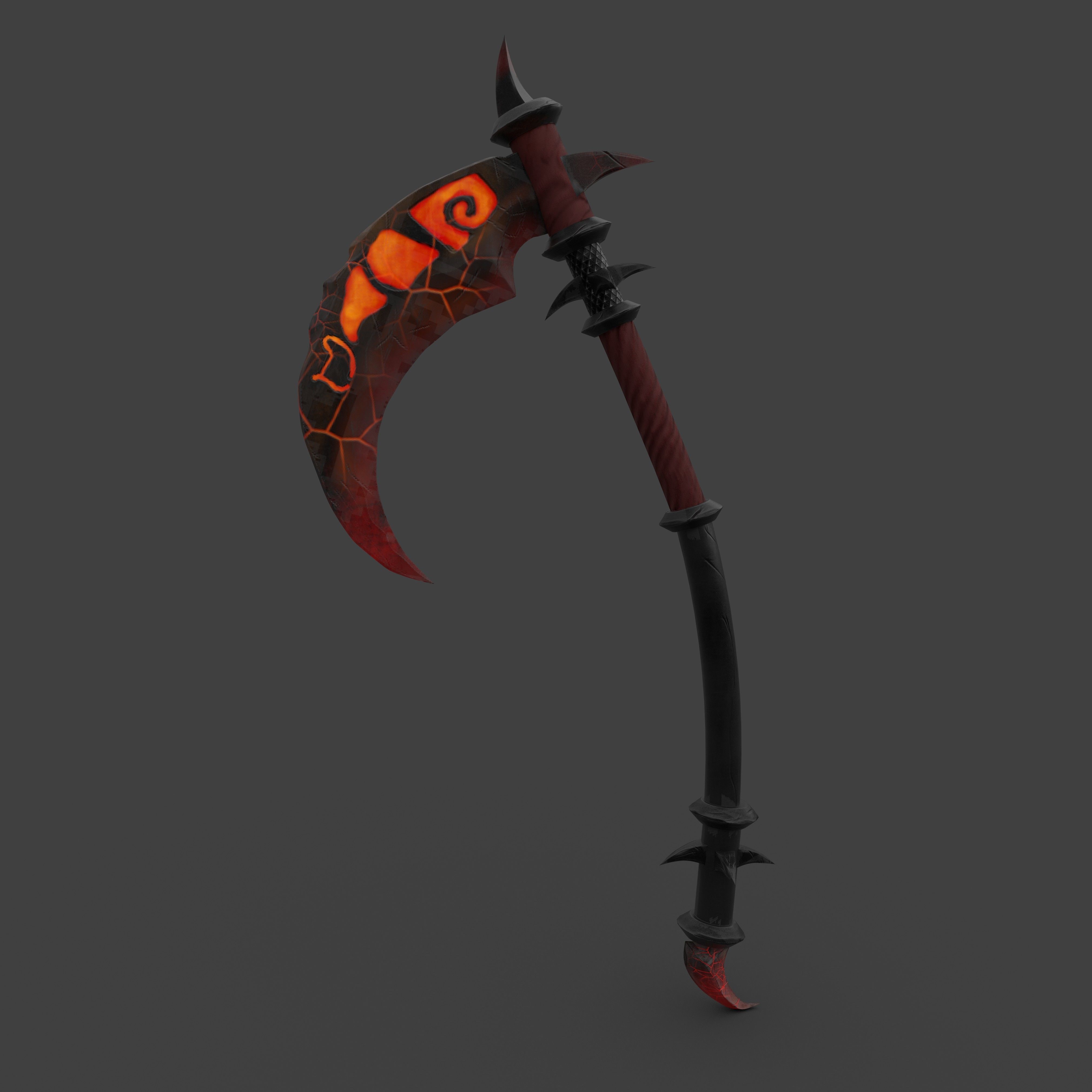 3D model Fire scythe weapon VR / AR / low-poly | CGTrader