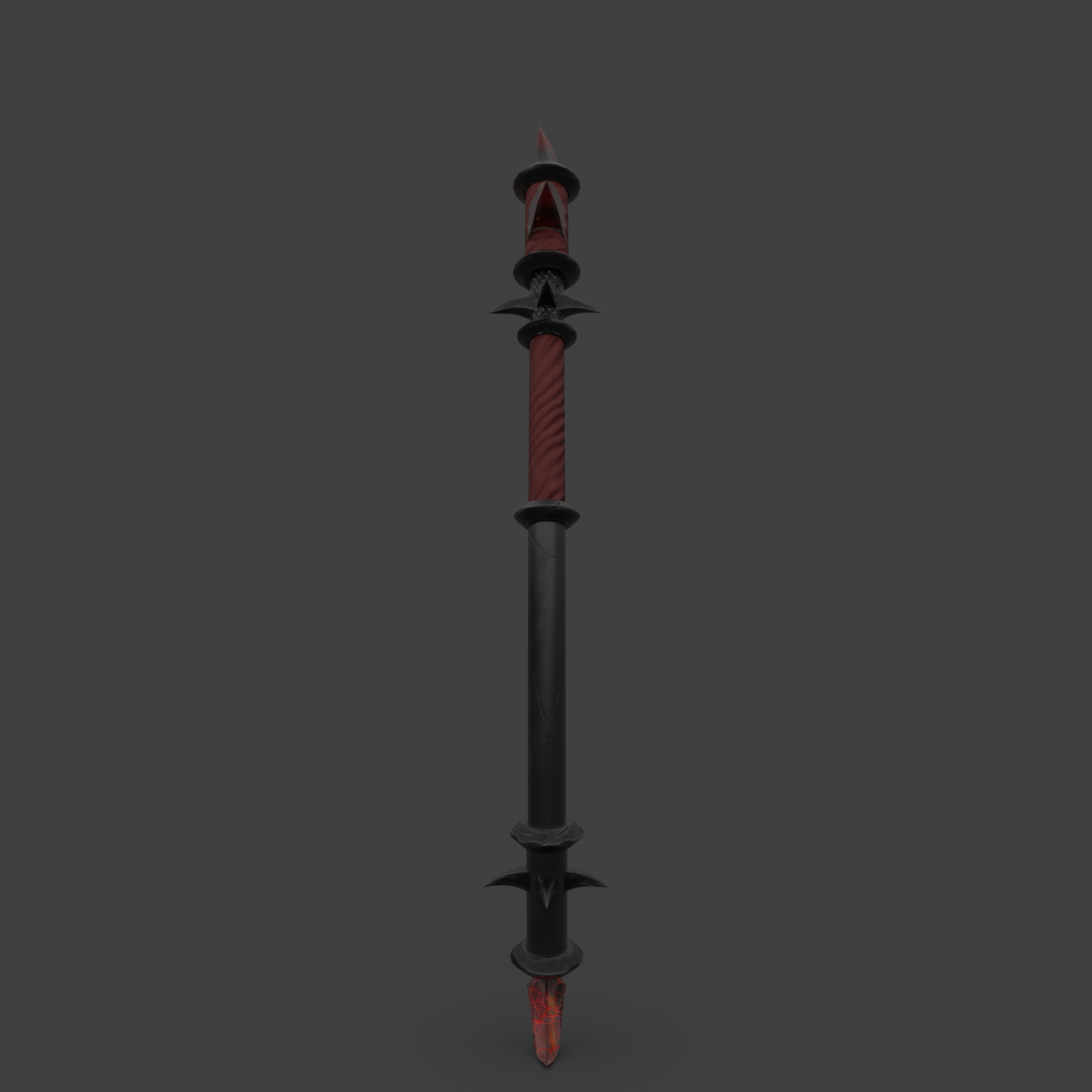 3D model Fire scythe weapon VR / AR / low-poly | CGTrader