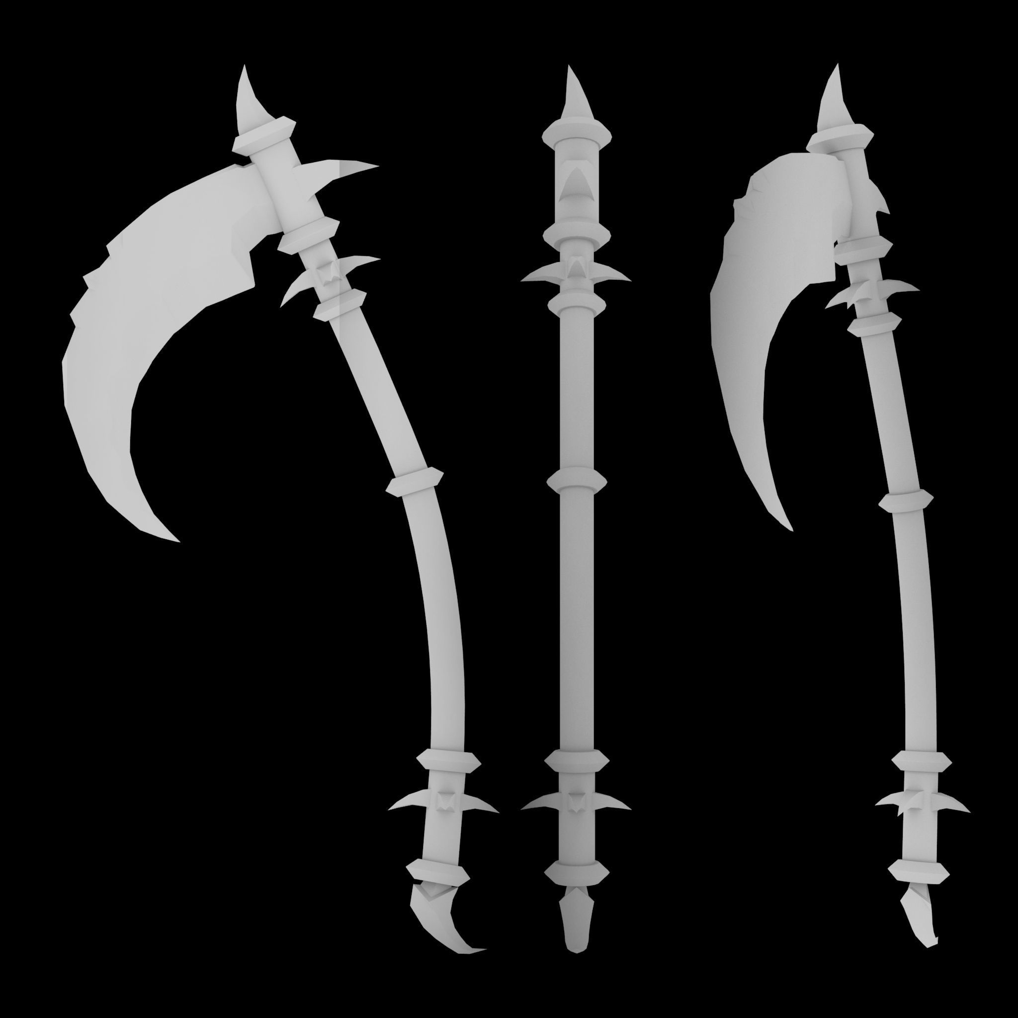 3D model Fire scythe weapon VR / AR / low-poly | CGTrader