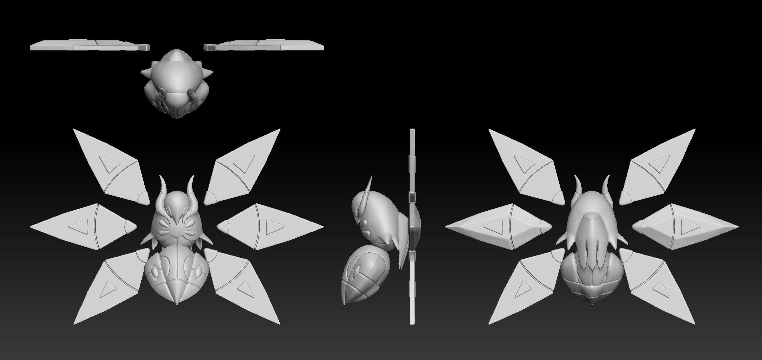 Pokemon Paradox Future Volcarona Iron Moth 3D model 3D printable | CGTrader