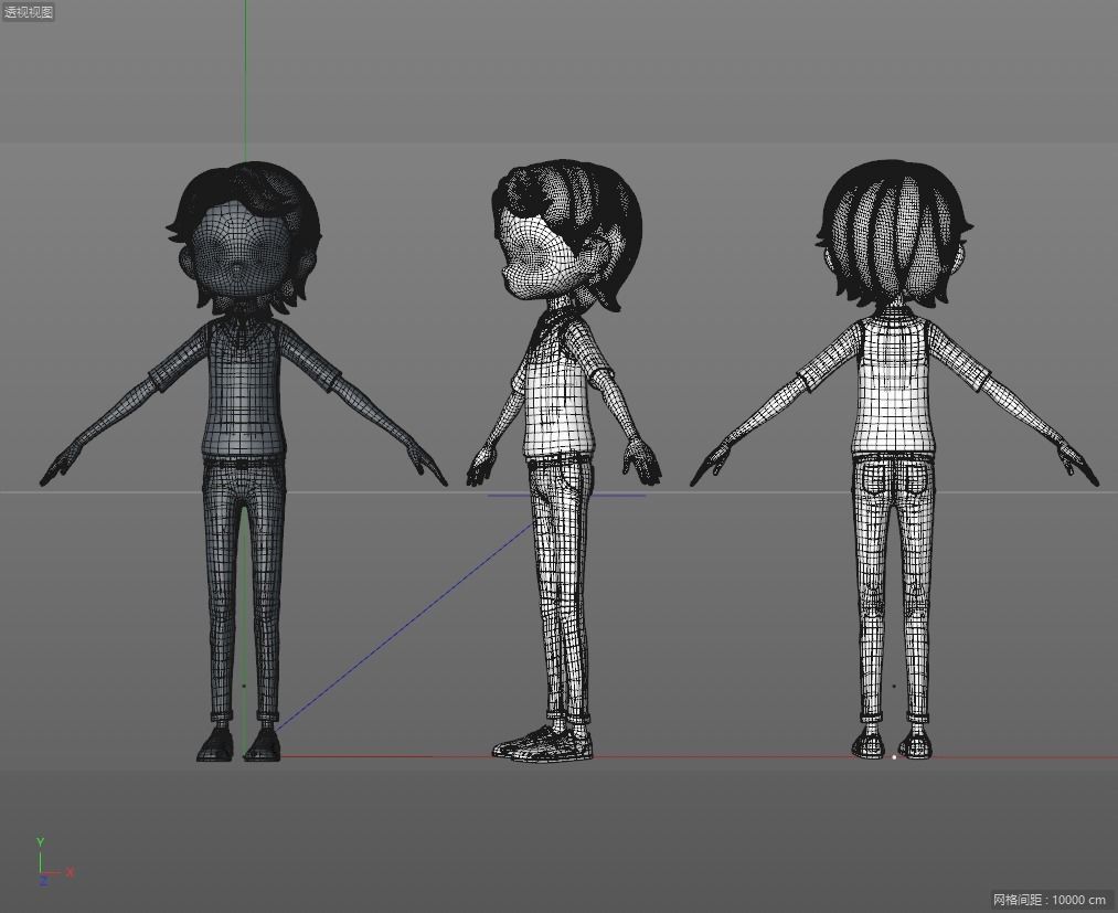 Yellow hair cartoon little boy manager 3D model | CGTrader