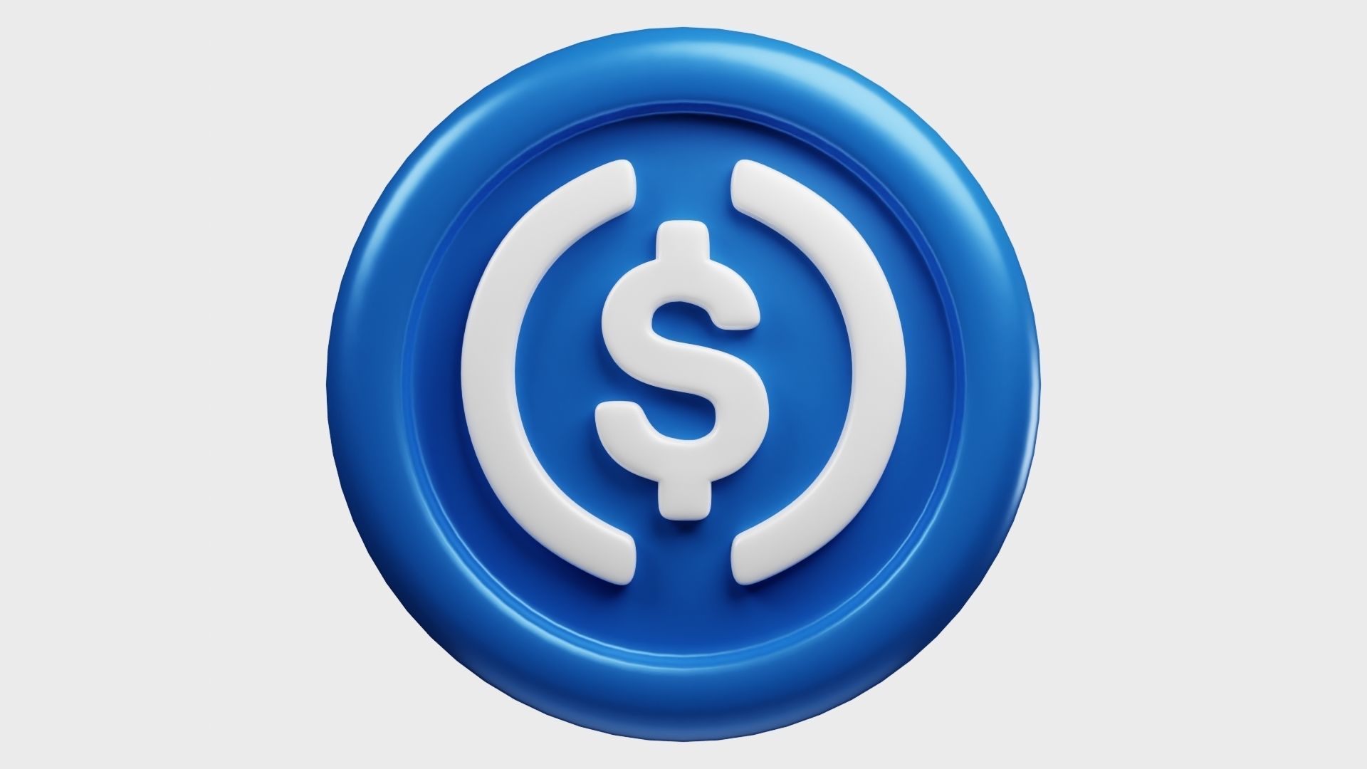 USD Coin or USDC Blue Crypto Coin with cartoon style 3D model | CGTrader