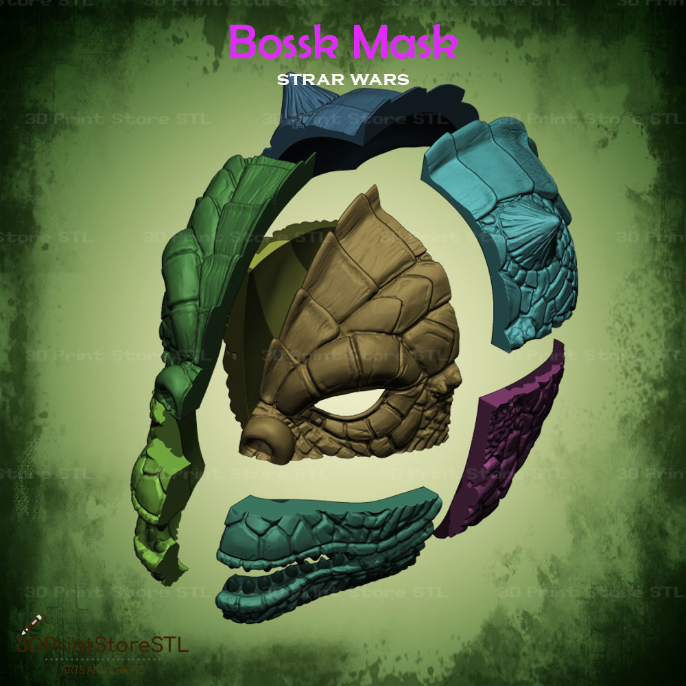 Bossk Mask Cosplay Star Wars - STL File 3D model 3D printable | CGTrader