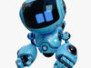 Cute Robot H-55 Blue 3D model rigged | CGTrader