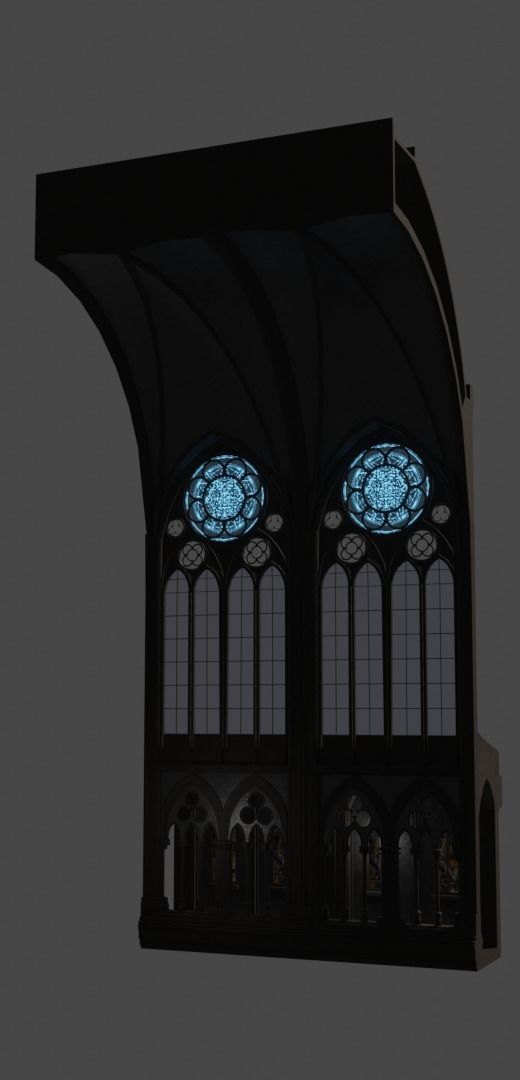 Stained Glass Windows And Arctetural asset 3D model | CGTrader