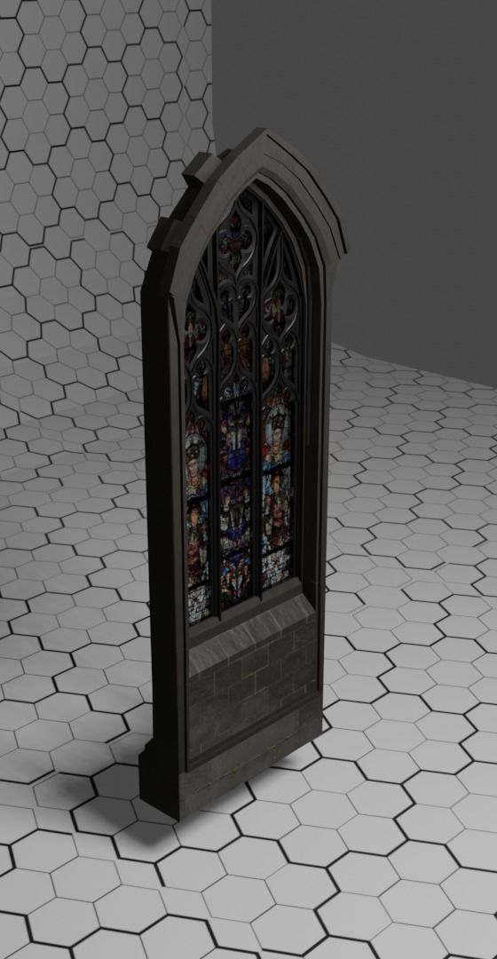 Stained Glass Windows And Arctetural asset 3D model | CGTrader